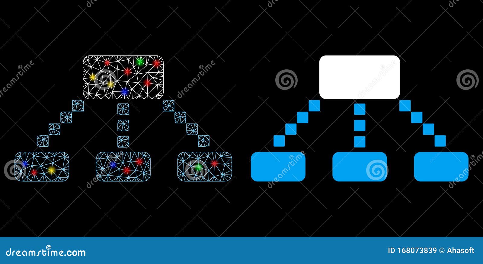Bright Mesh 2D Hierarchy Scheme Icon with Flare Spots Stock ...