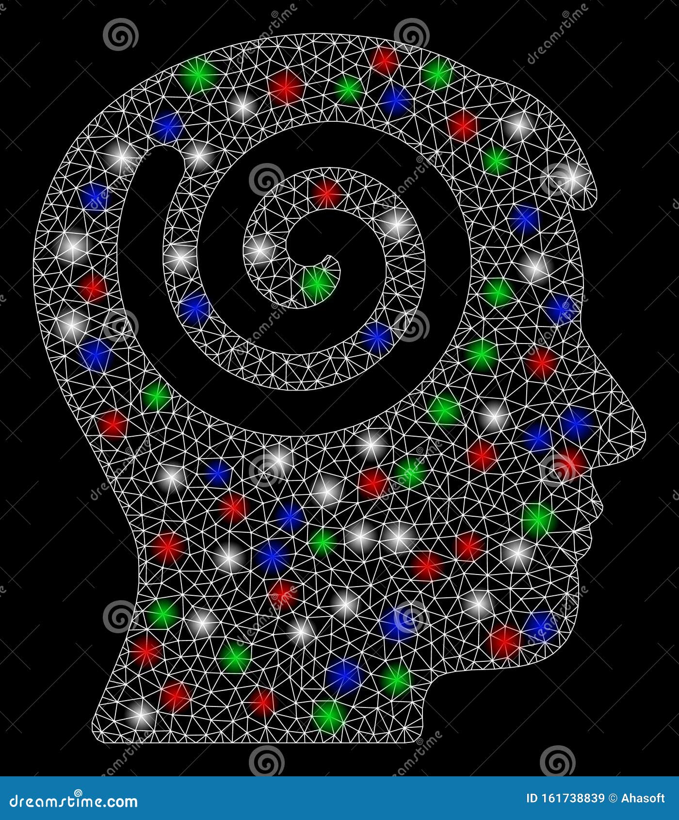 Bright Mesh 2D Hypnosis with Flare Spots Stock Vector - Illustration of ...