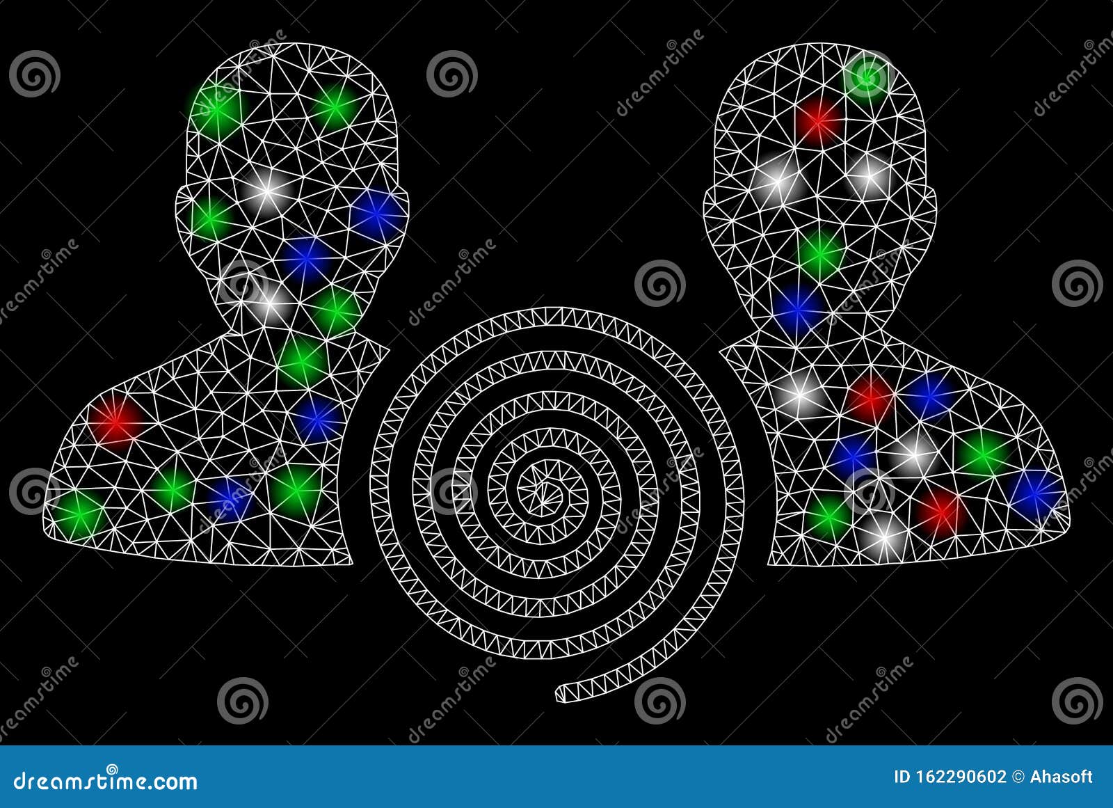 Bright Mesh 2D Hypnosis Sect with Light Spots Stock Vector ...