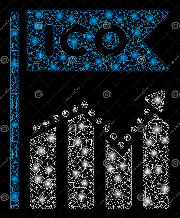 Bright Mesh 2D ICO Chart with Flash Spots Stock Vector - Illustration ...