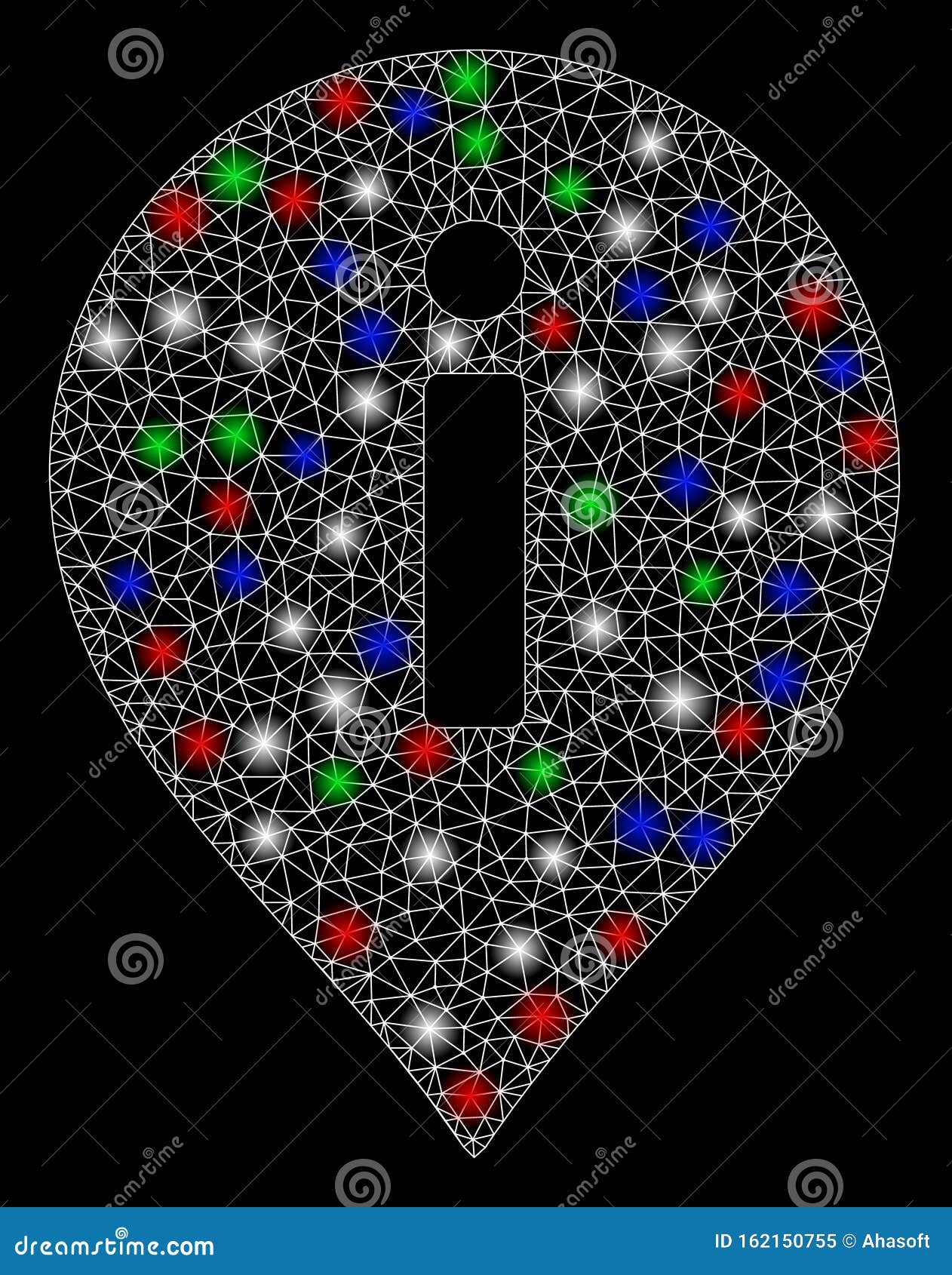 Bright Mesh 2D Information Marker with Flash Spots Stock Illustration ...