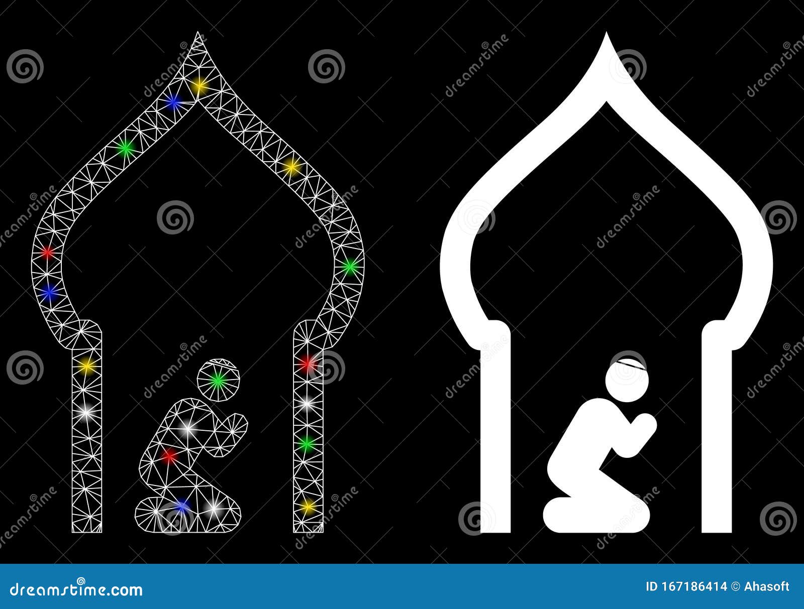 Bright Mesh 2D Islamic Church Icon with Flare Spots Stock Vector ... Bright Mesh 2D Islamic Church Icon with Flare Spots Stock Vector ...