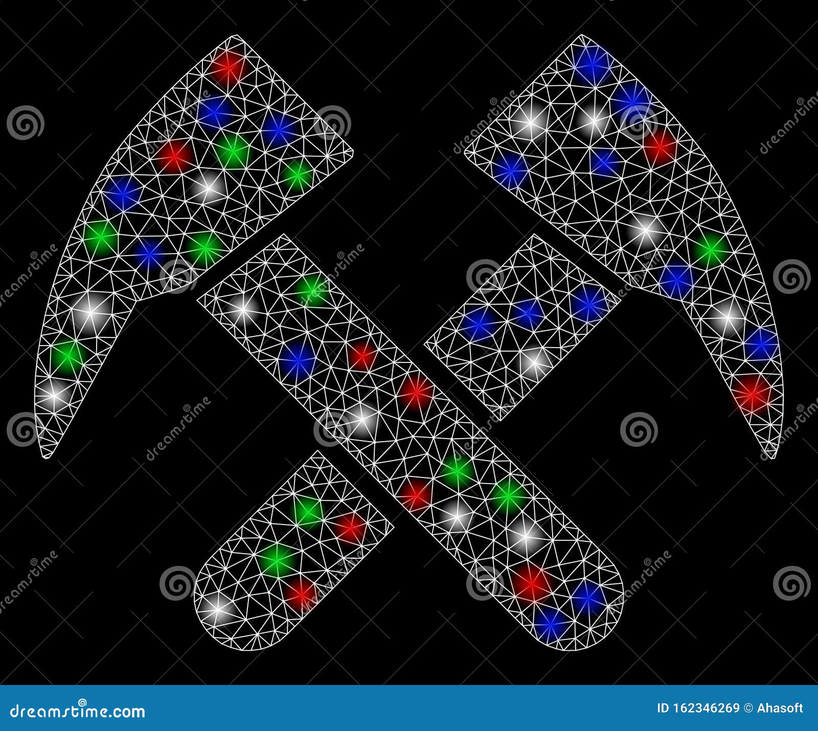 Bright Mesh 2D Job Hammers with Flare Spots Stock Illustration ...