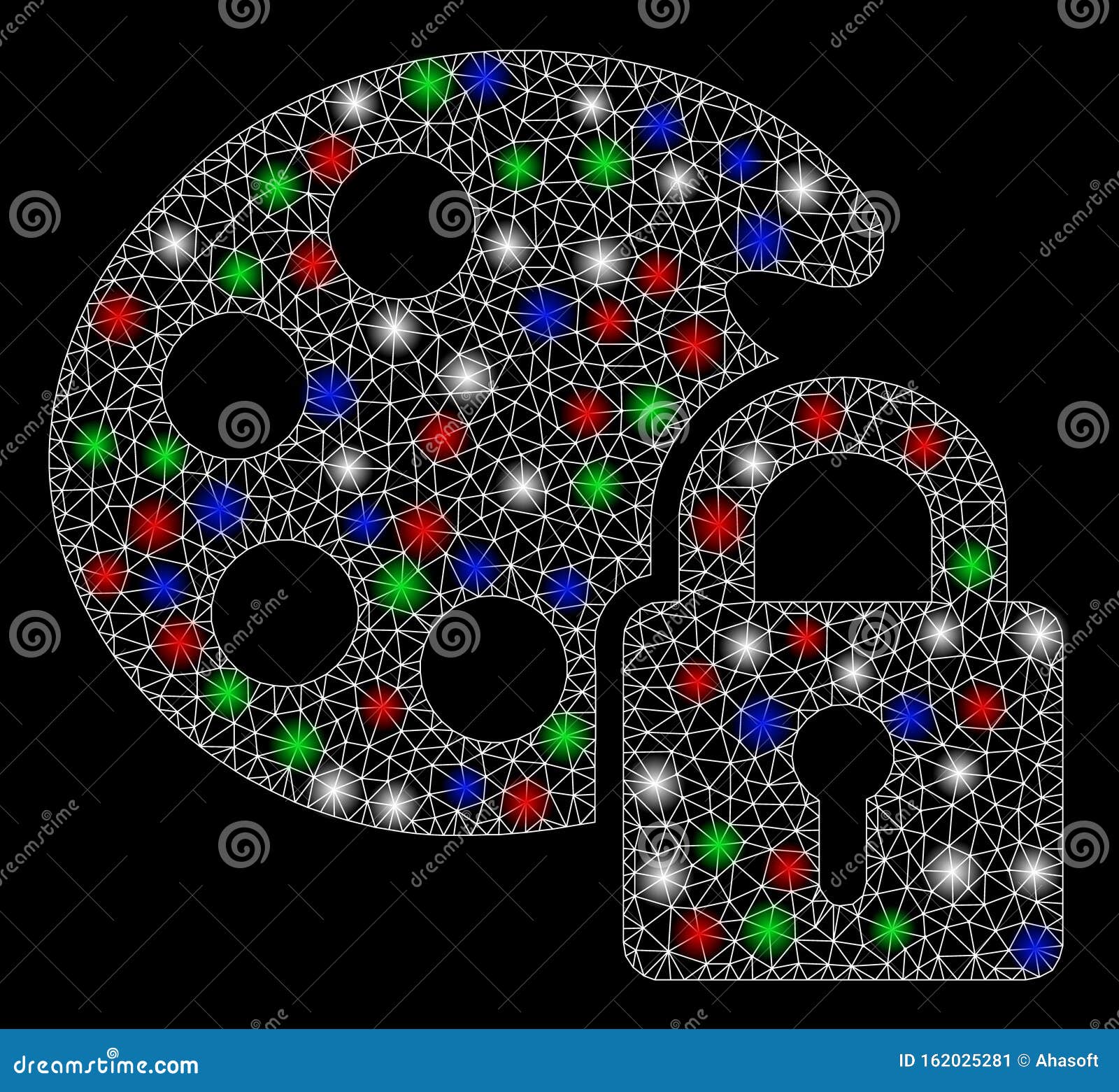 Bright Mesh 2D Lock Palette with Flash Spots Stock Vector ...
