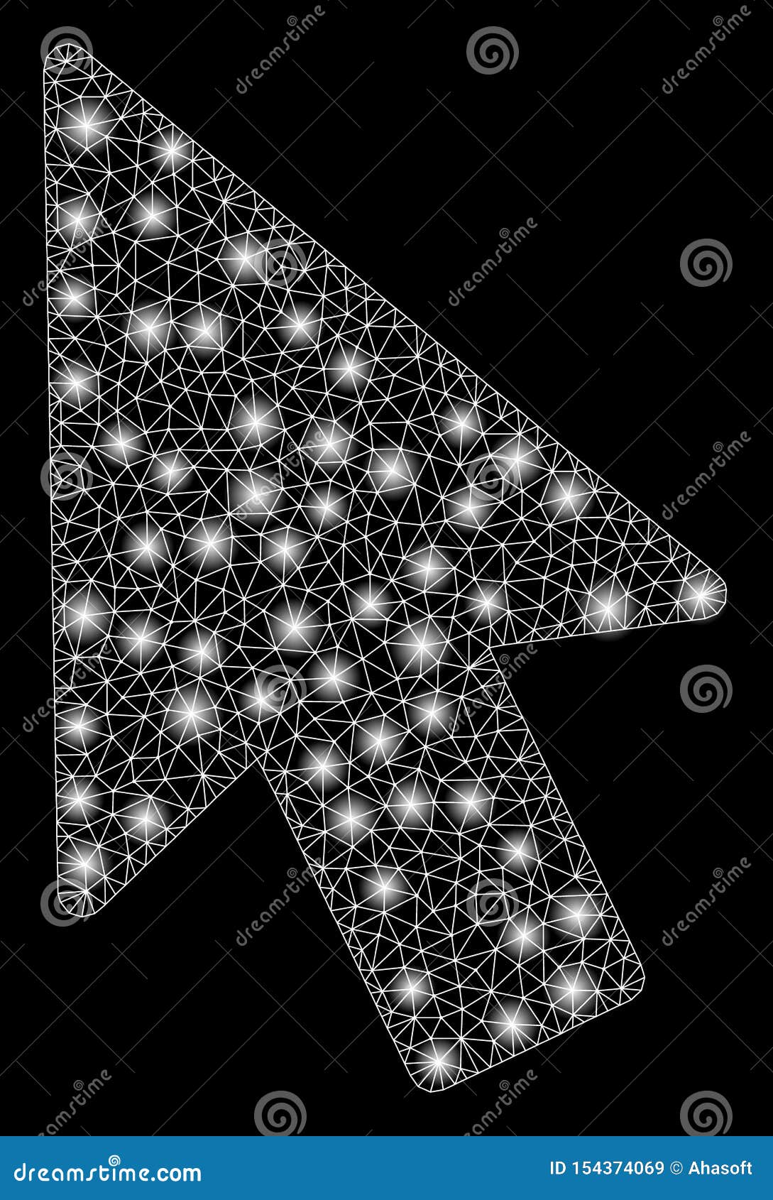 Bright Mesh 2D Mouse Pointer with Flare Spots Stock Vector ...