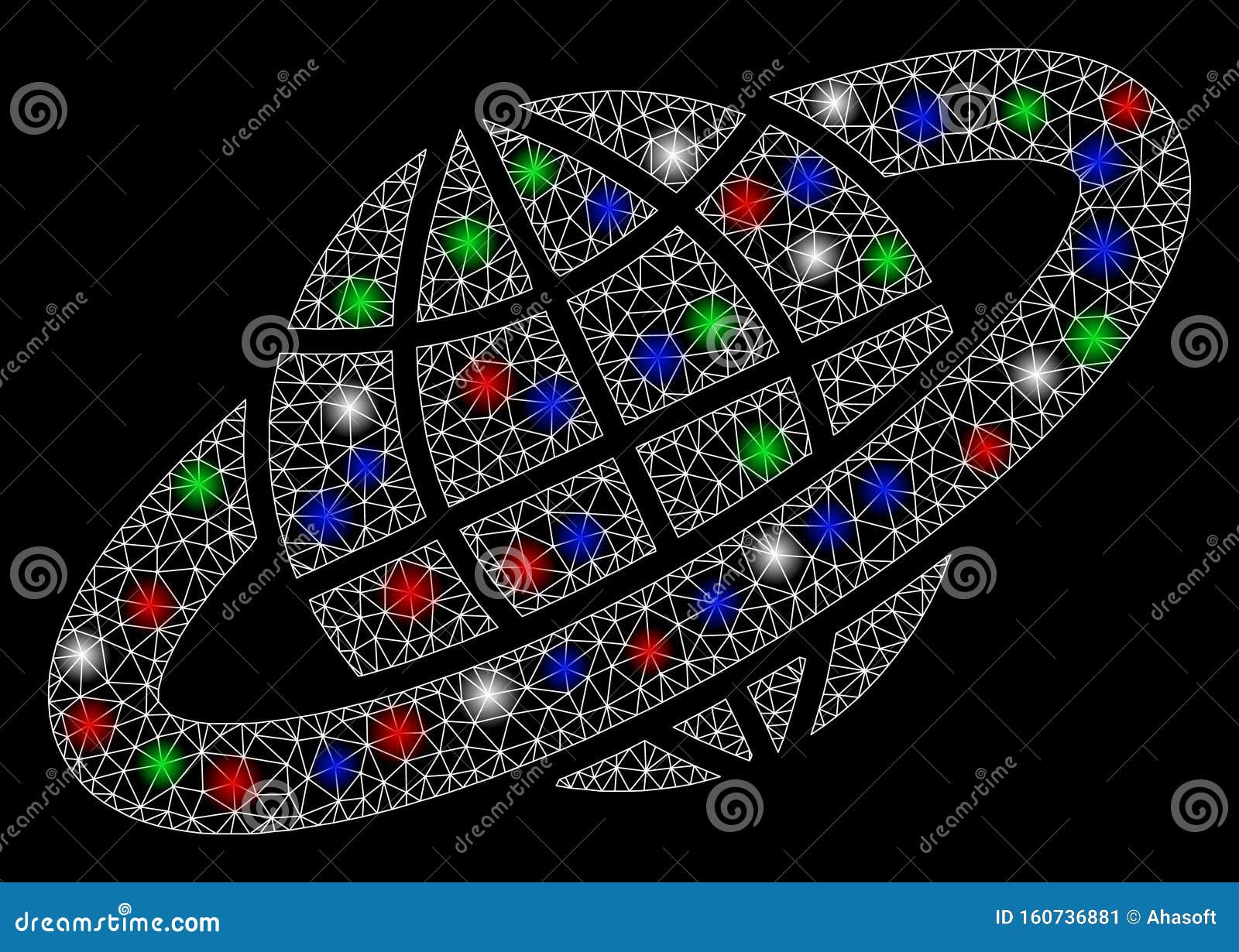 Bright Mesh 2D Planetary Ring with Light Spots Stock Vector ... Bright Mesh 2D Planetary Ring with Light Spots Stock Vector ...