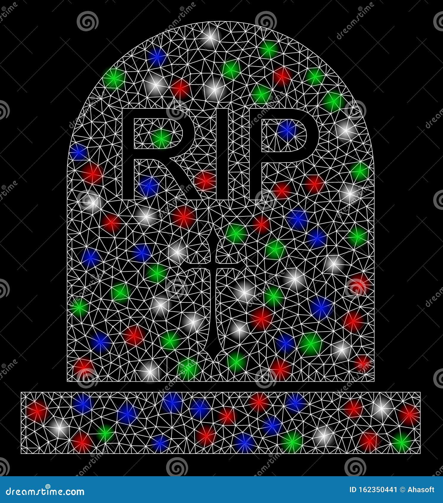 Bright Mesh 2D RIP with Flare Spots Stock Illustration - Illustration ...