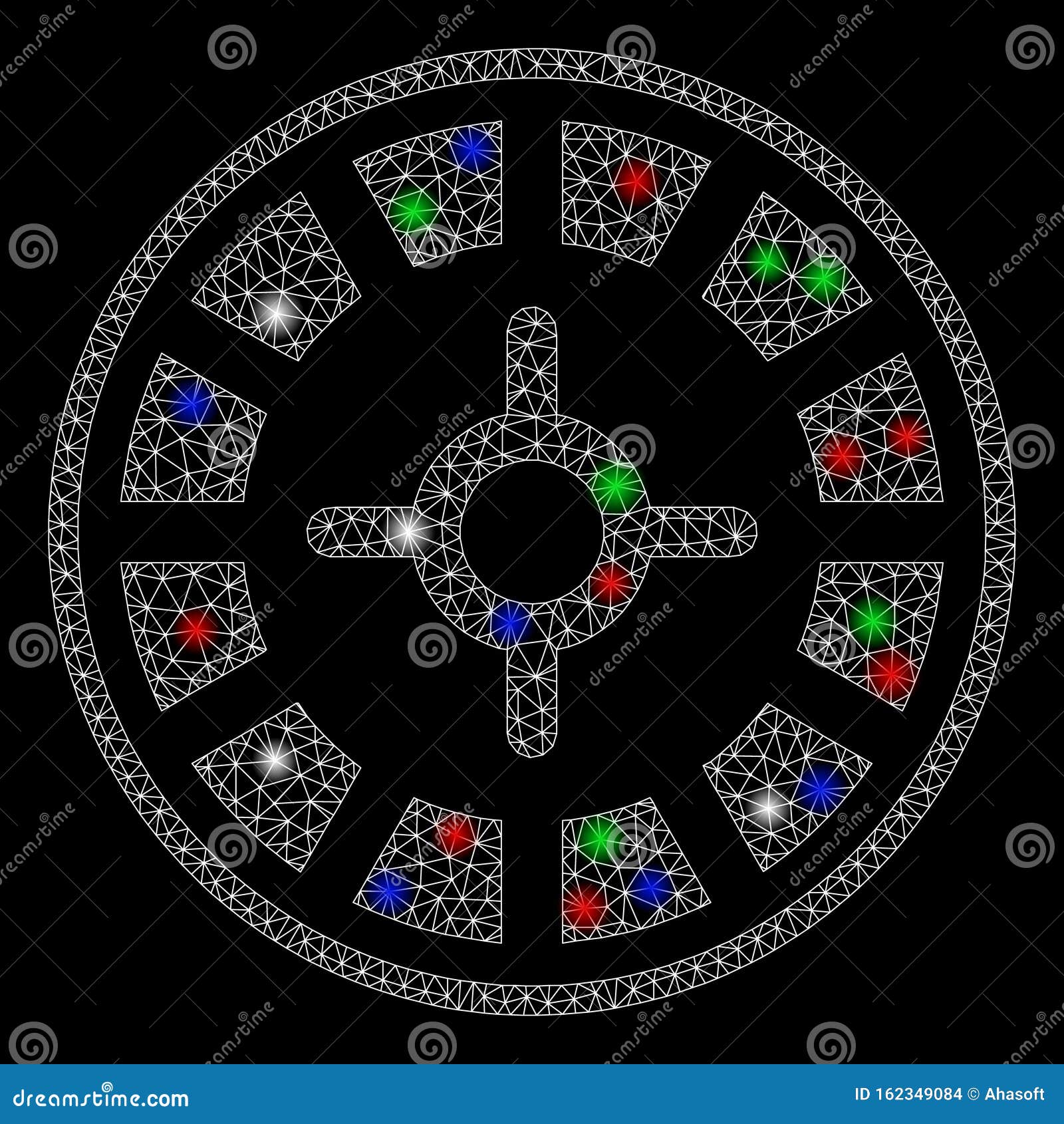 Bright Mesh 2D Roulette with Light Spots Stock Illustration ...