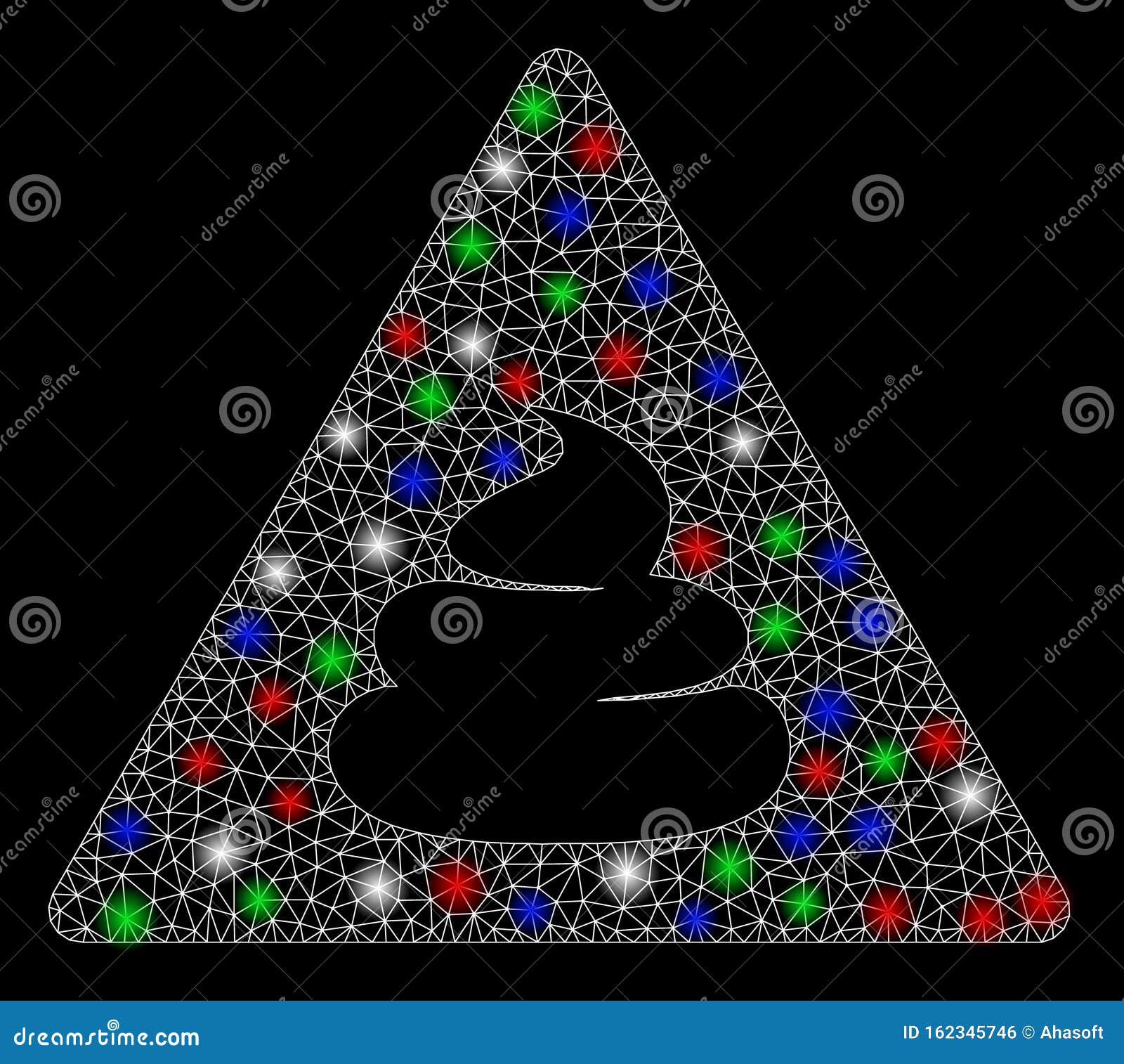 Bright Mesh 2D Shit Danger with Flare Spots Stock Illustration ...
