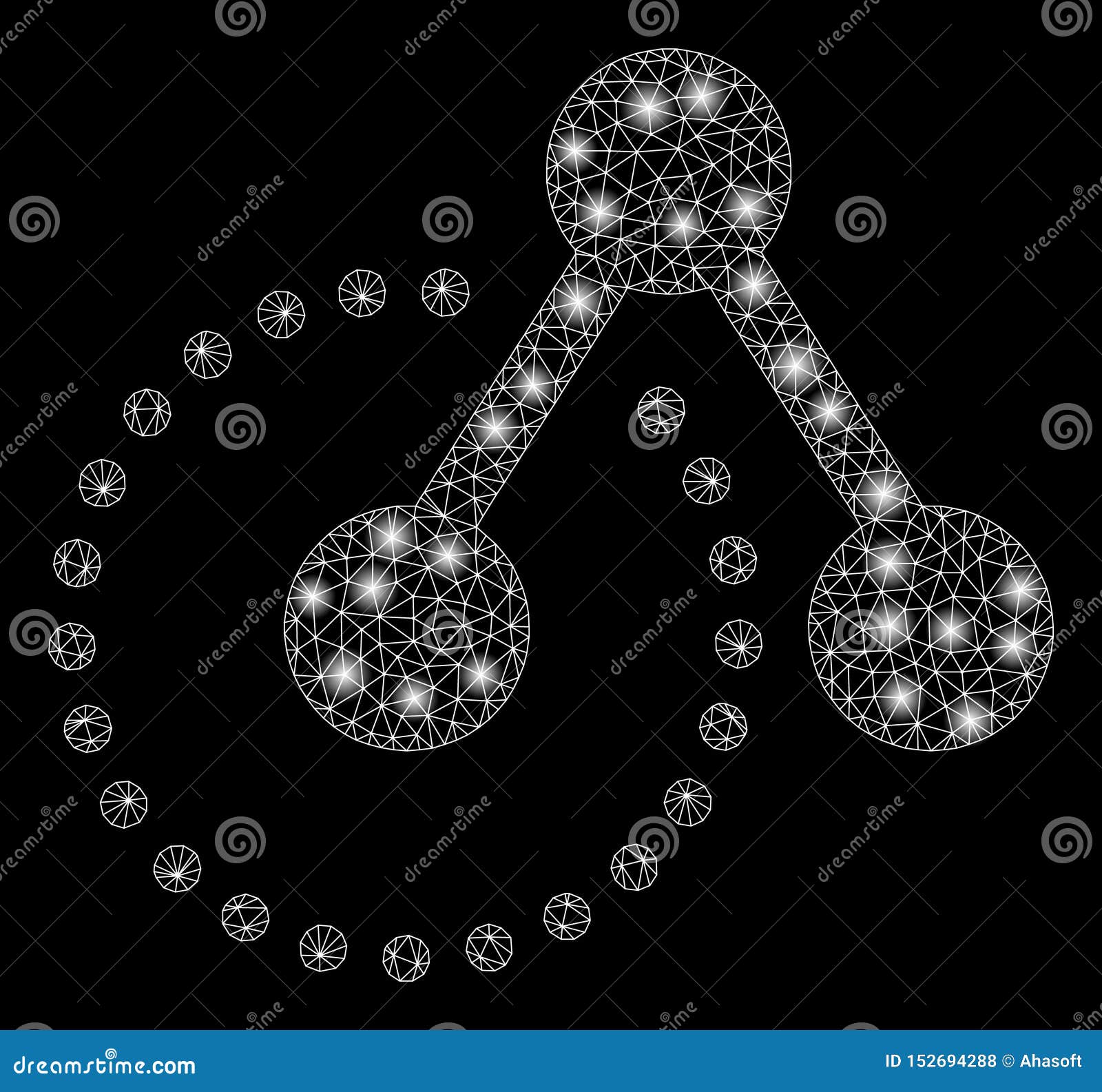 Bright Mesh 2D Structure Analysis with Flare Spots Stock Vector ...