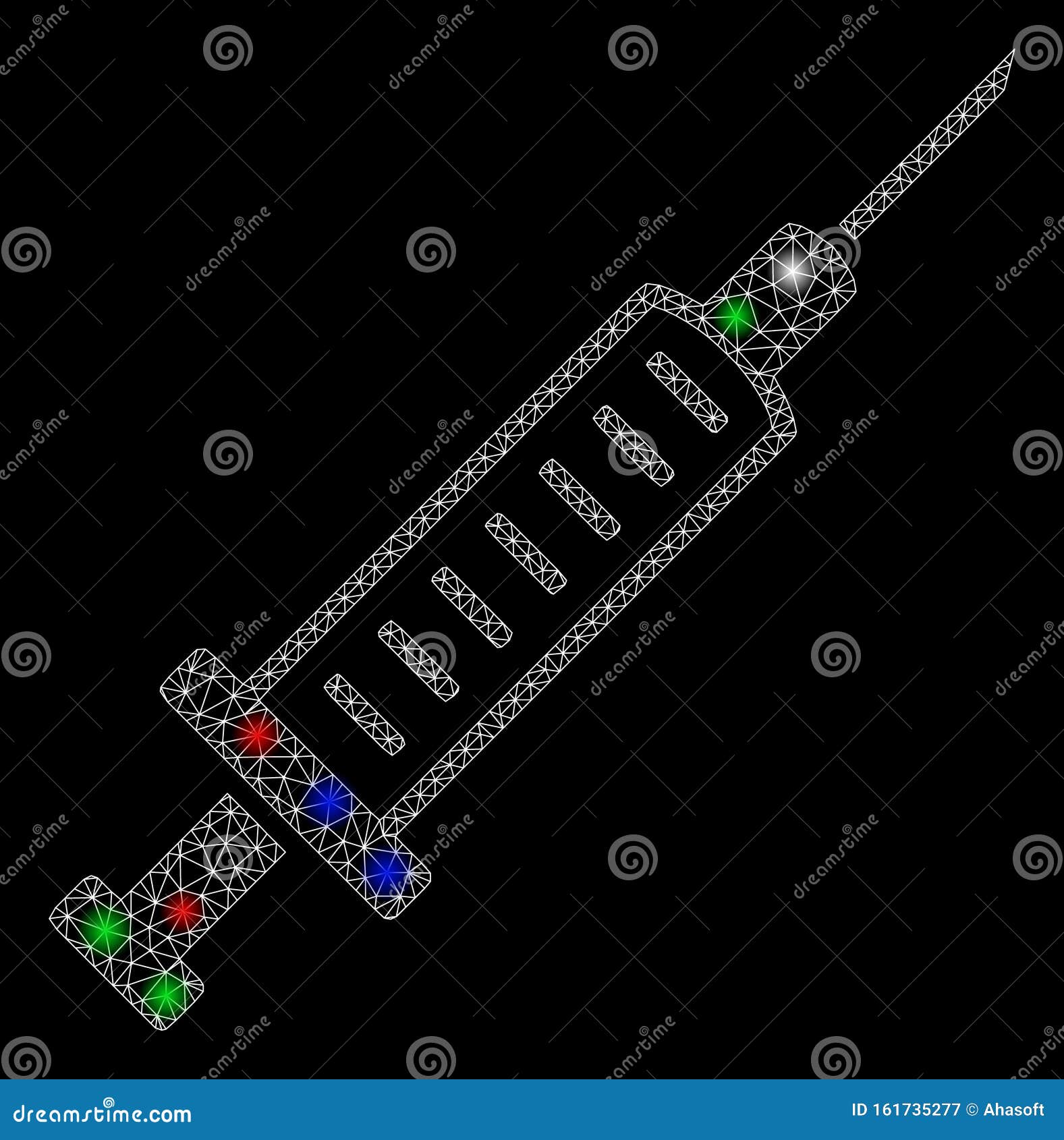 Bright Mesh 2D Syringe with Flash Spots Stock Vector - Illustration of ...