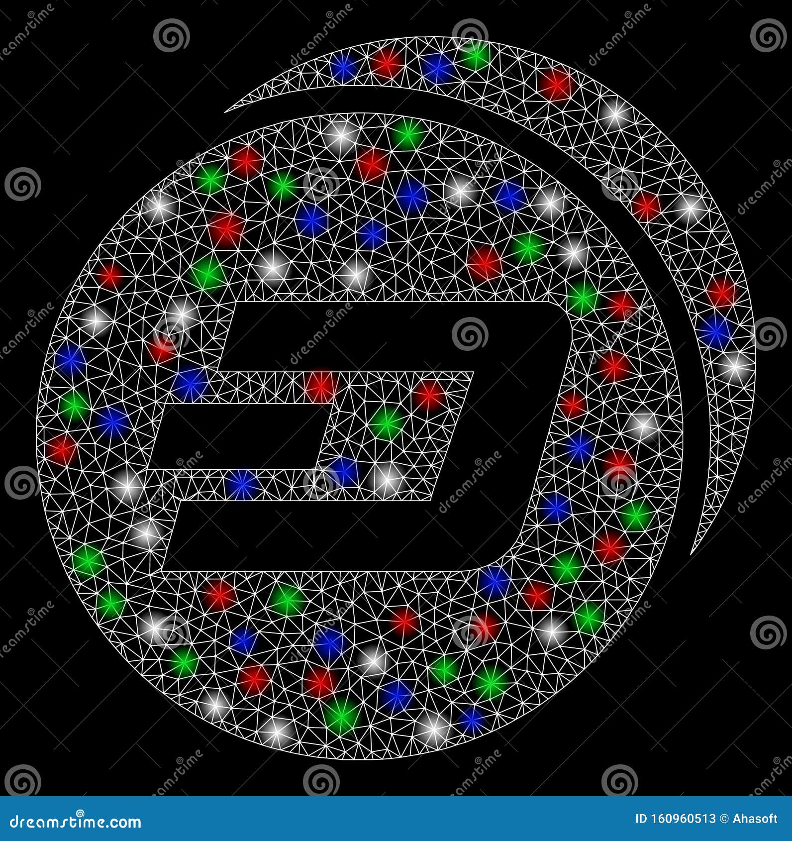 Bright Mesh 2D Dash Coins with Flash Spots Stock Vector - Illustration ...