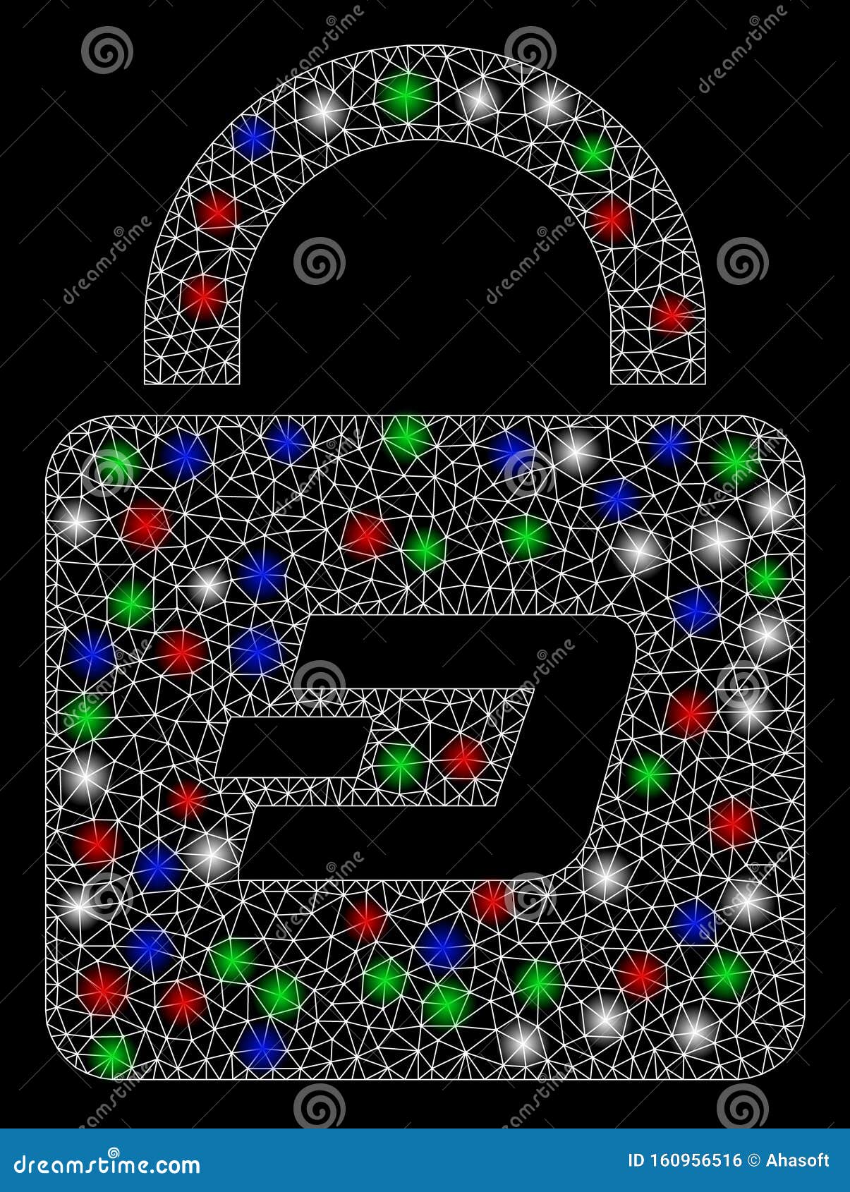 Bright Mesh Network Dash Lock with Light Spots Stock Vector ...