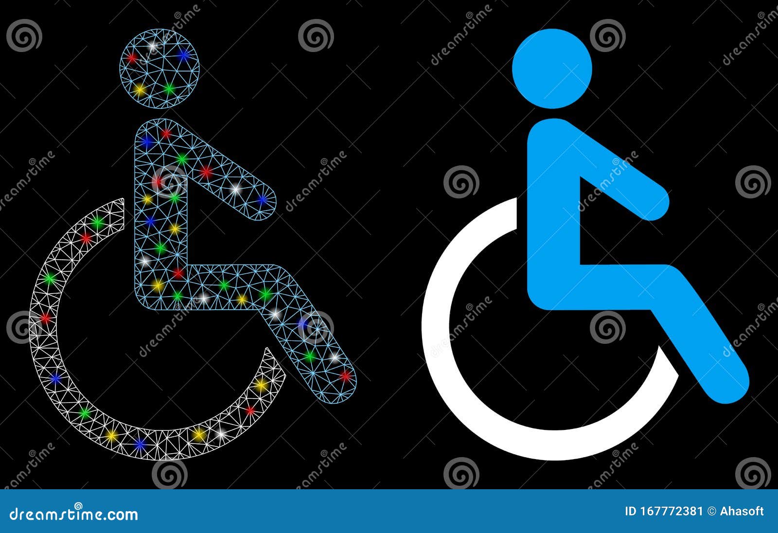 Glossy Mesh 2D Disabled Person Icon with Flash Spots Stock Vector ... Glossy Mesh 2D Disabled Person Icon with Flash Spots Stock Vector ...