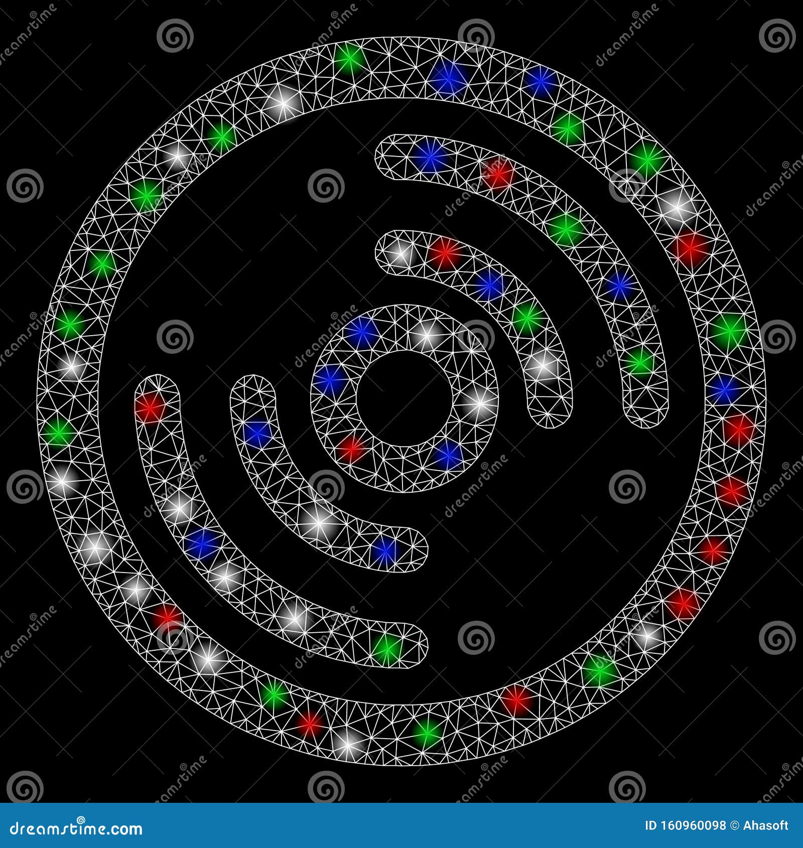 Bright Mesh Wire Frame Disc with Flash Spots Stock Vector ...