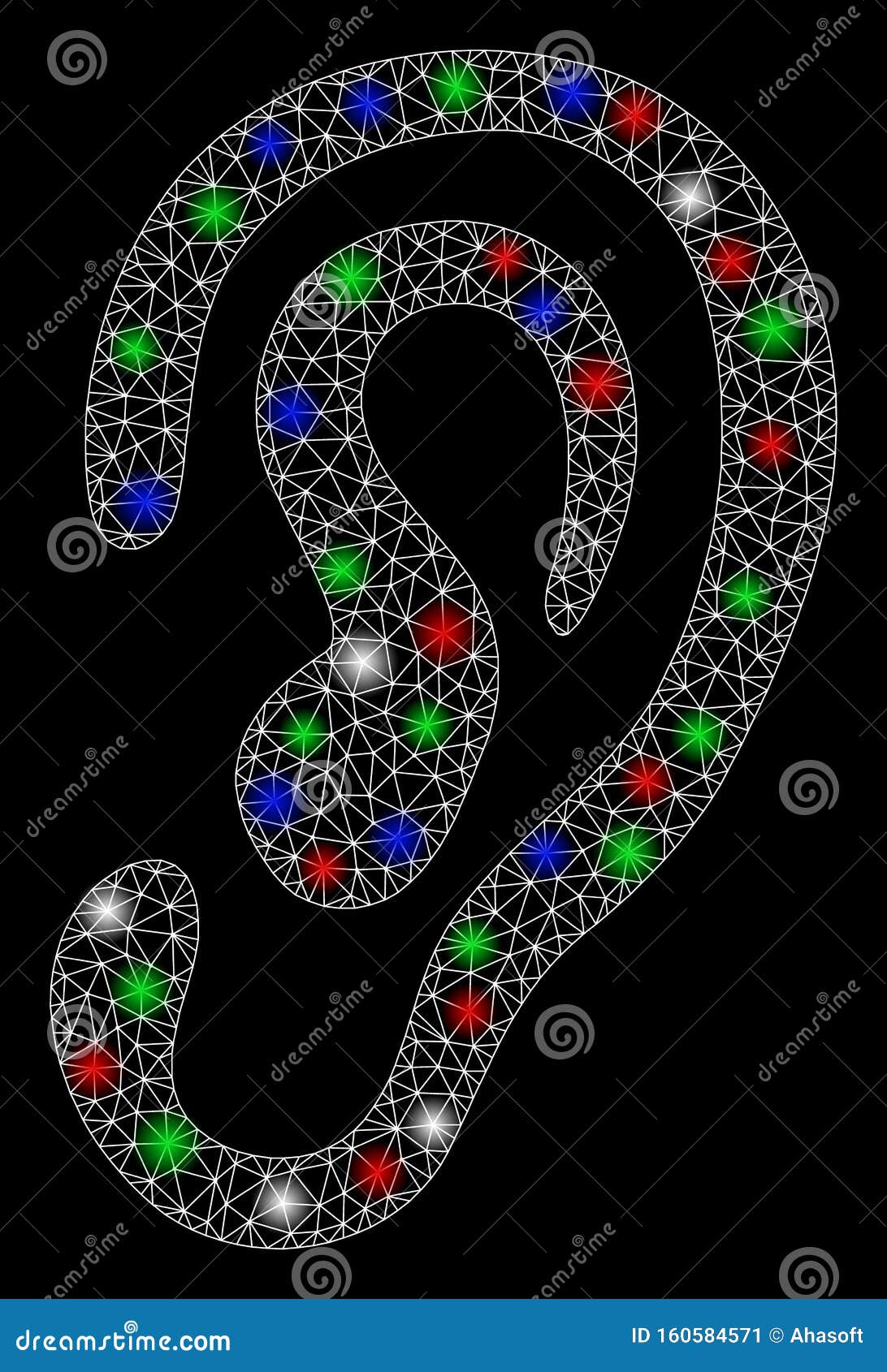 Bright Mesh 2D Ear with Flare Spots Stock Vector - Illustration of ...
