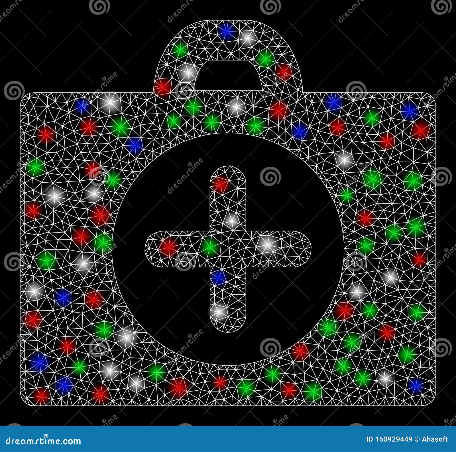Bright Mesh 2D First Aid with Light Spots Stock Vector - Illustration ...