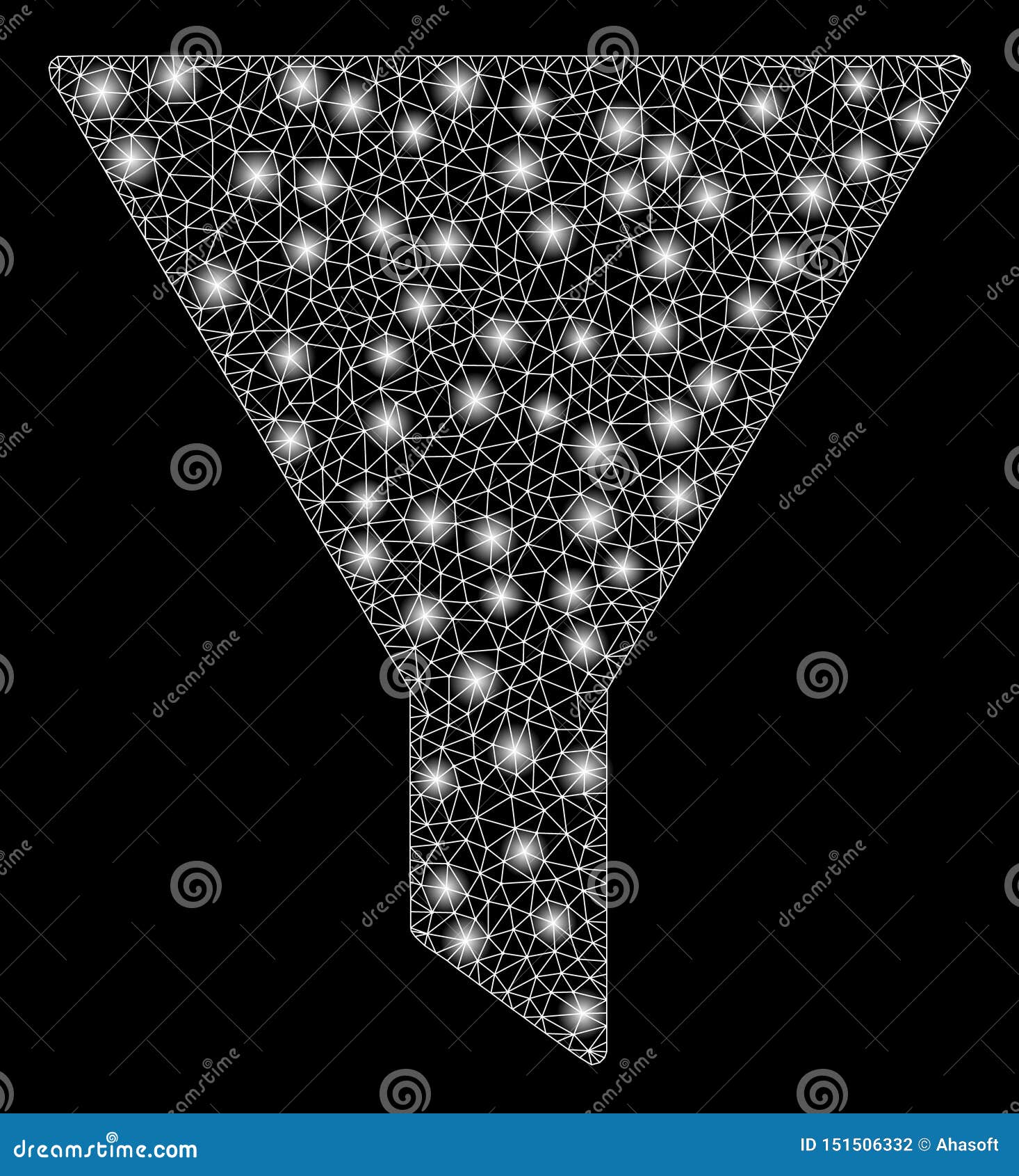 Flare Mesh Wire Frame Funnel with Light Spots Stock Vector ...