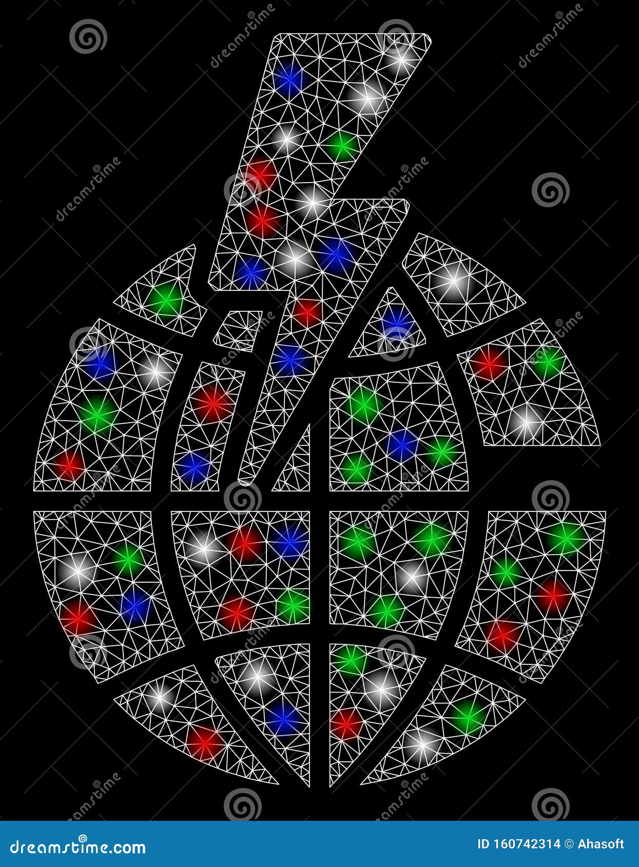 Bright Mesh Carcass Global Shock with Flare Spots Stock Vector ...