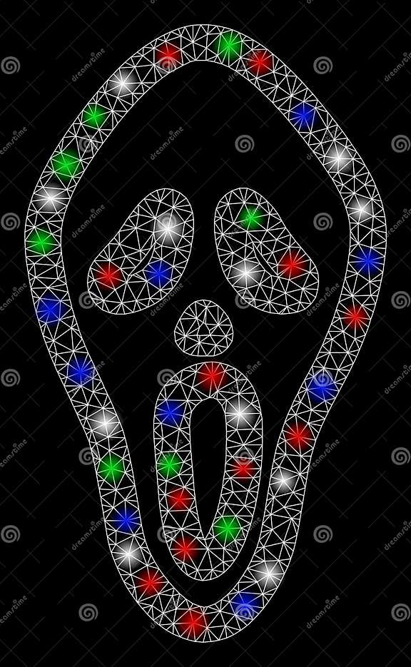 Bright Mesh Carcass Horror Mask with Light Spots Stock Vector ...