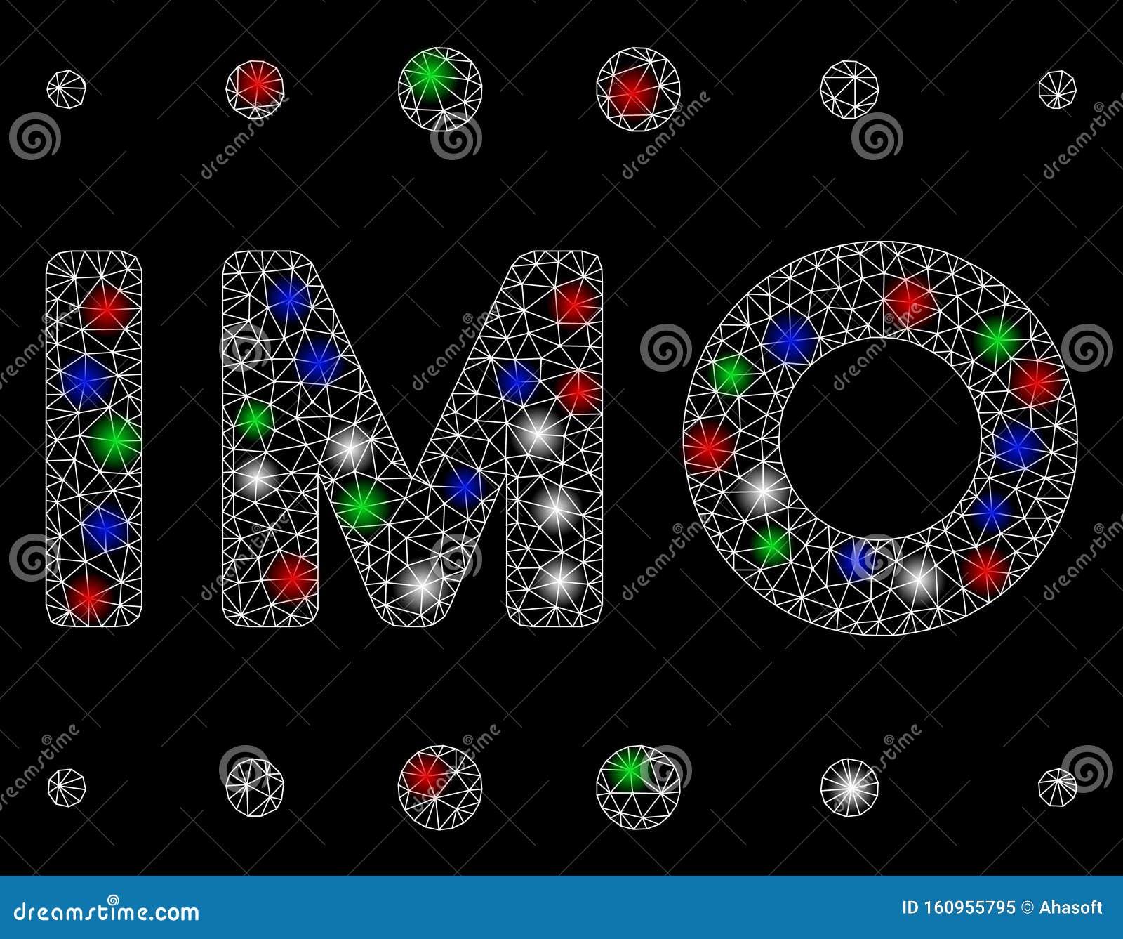 Bright Mesh 2D IMO Caption with Light Spots Stock Vector - Illustration ...