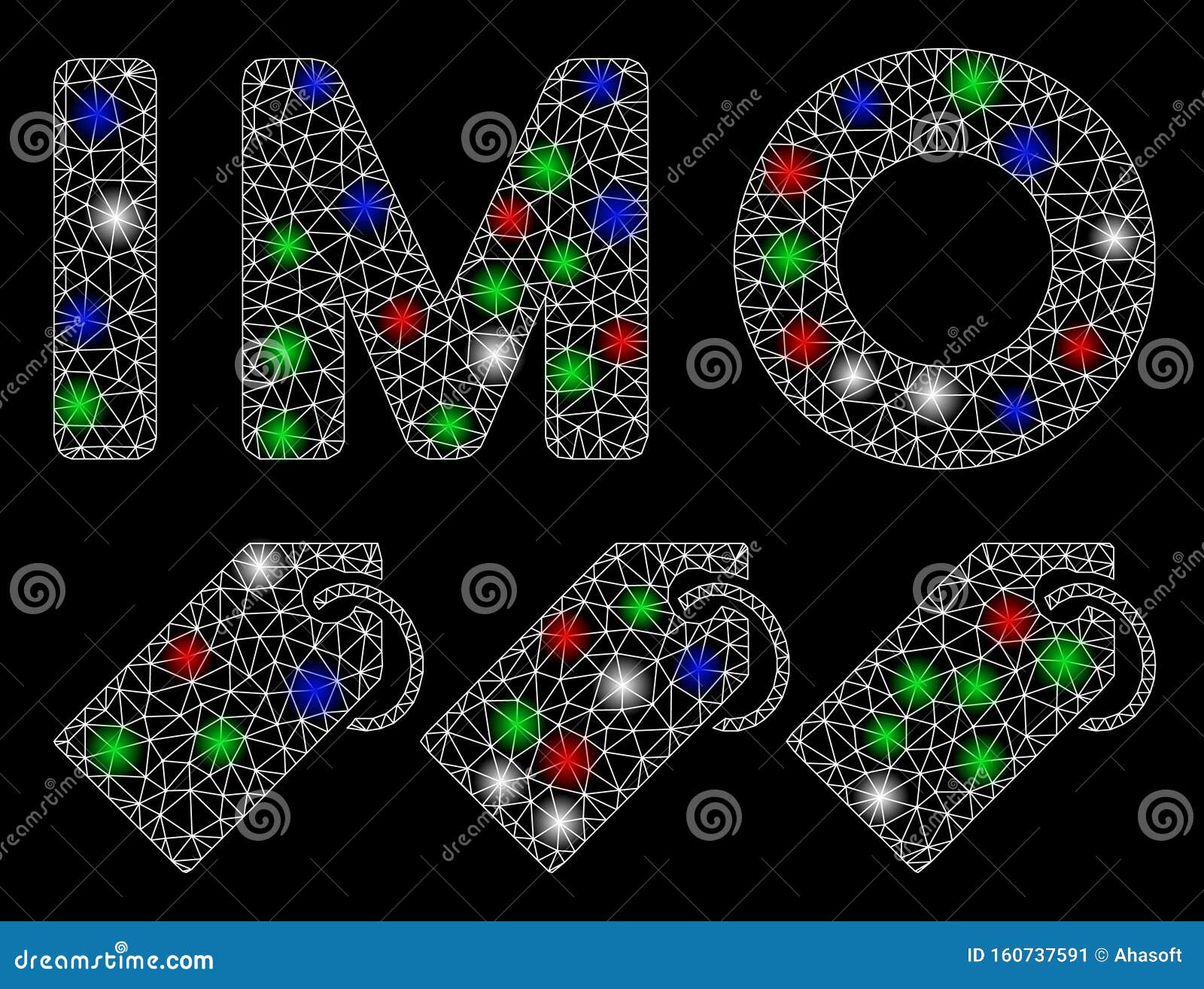 Bright Mesh 2D IMO Tags with Flare Spots Stock Vector - Illustration of ...