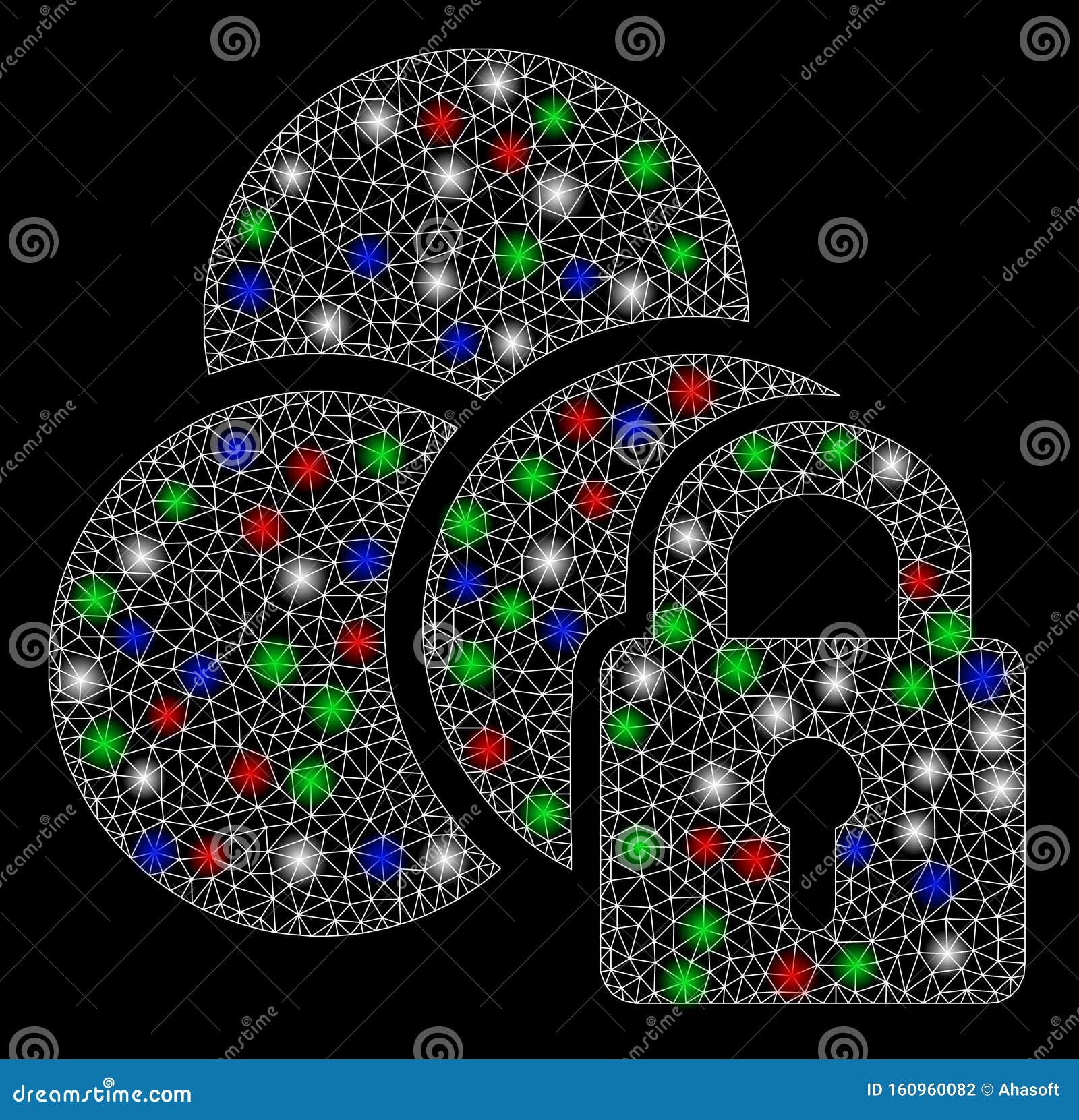 Bright Mesh 2D Lock Colors with Light Spots Stock Vector - Illustration ...