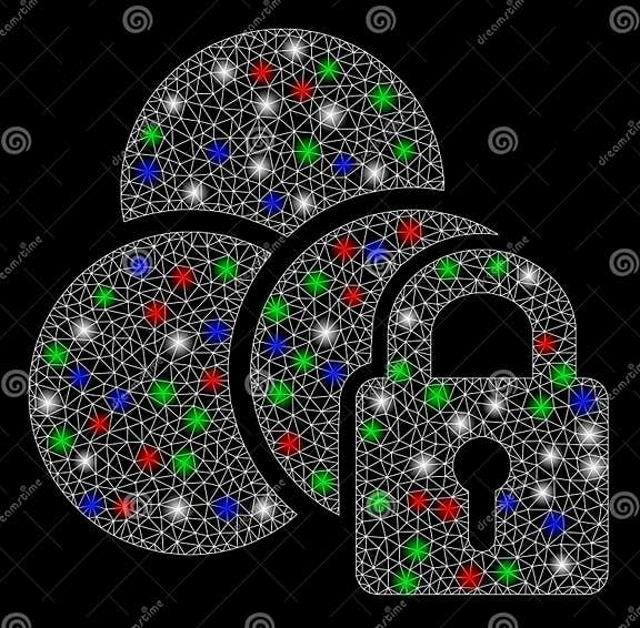 Bright Mesh 2D Lock Colors with Light Spots Stock Vector - Illustration ...