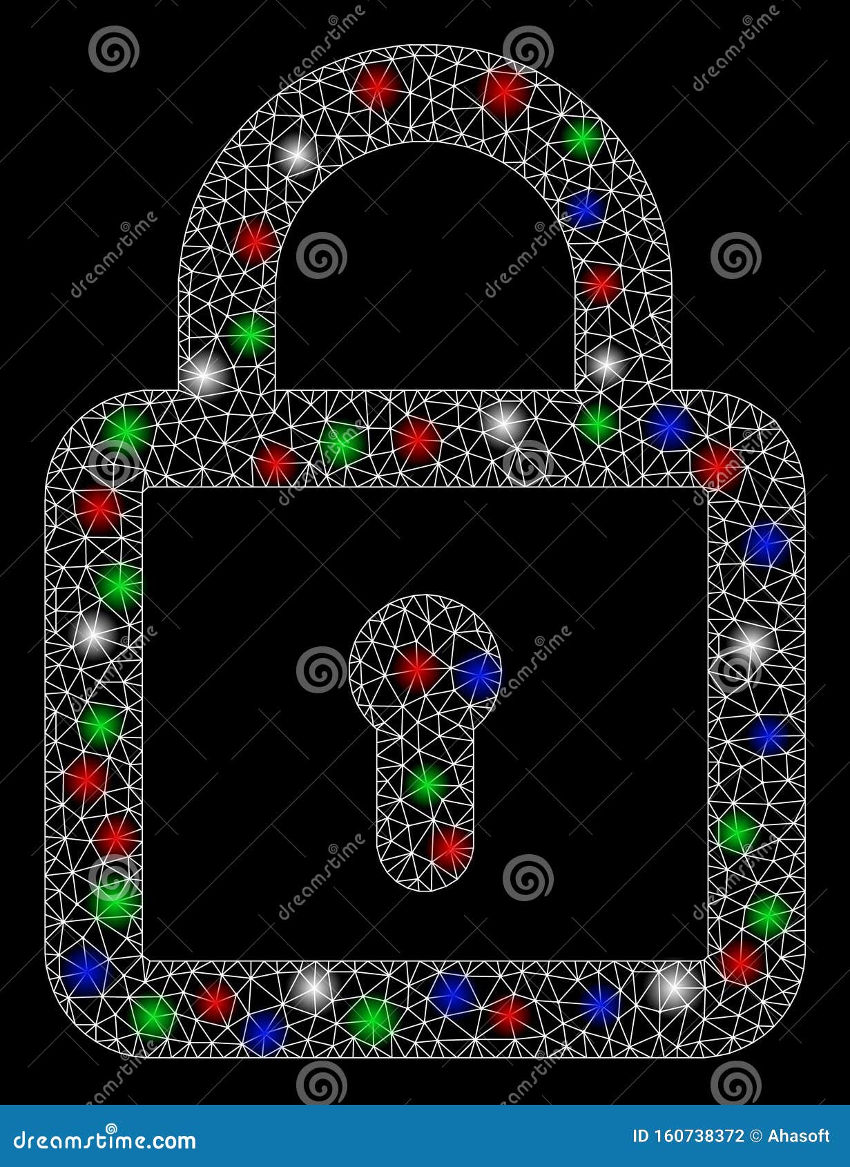 Bright Mesh 2D Lock with Flare Spots Stock Vector - Illustration of ...