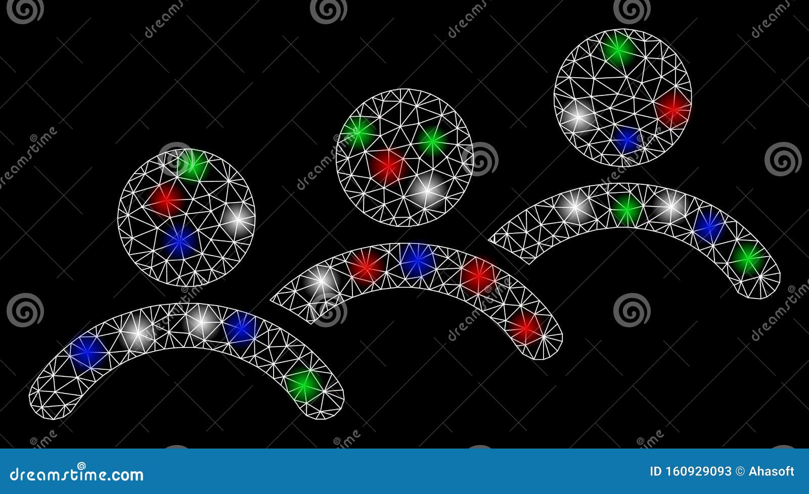 Bright Mesh Network Man Queue with Flash Spots Stock Vector ...