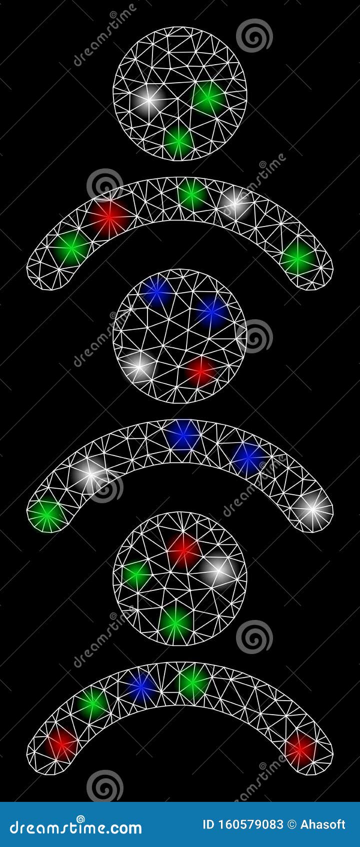 Bright Mesh 2D Man Queue with Flash Spots Stock Vector - Illustration ...