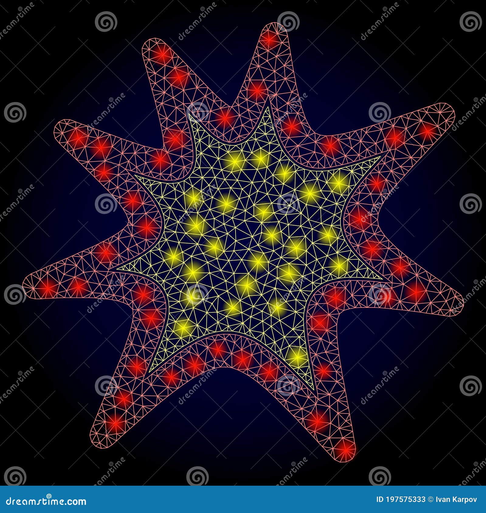 Bright Polygonal Mesh Exploding Boom with Light Spots Stock Vector ...