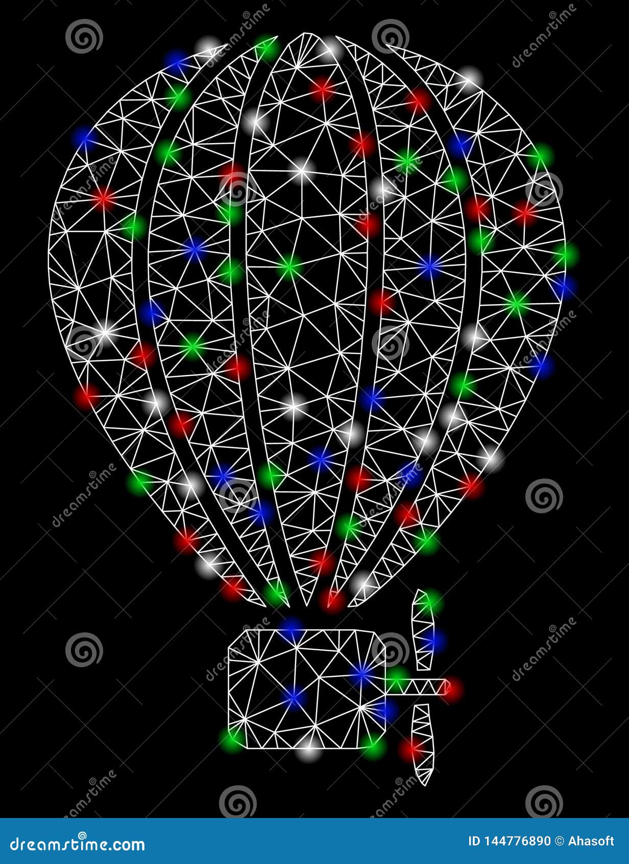 Bright Mesh Network Aerostat Balloon with Flash Spots Stock Vector ...