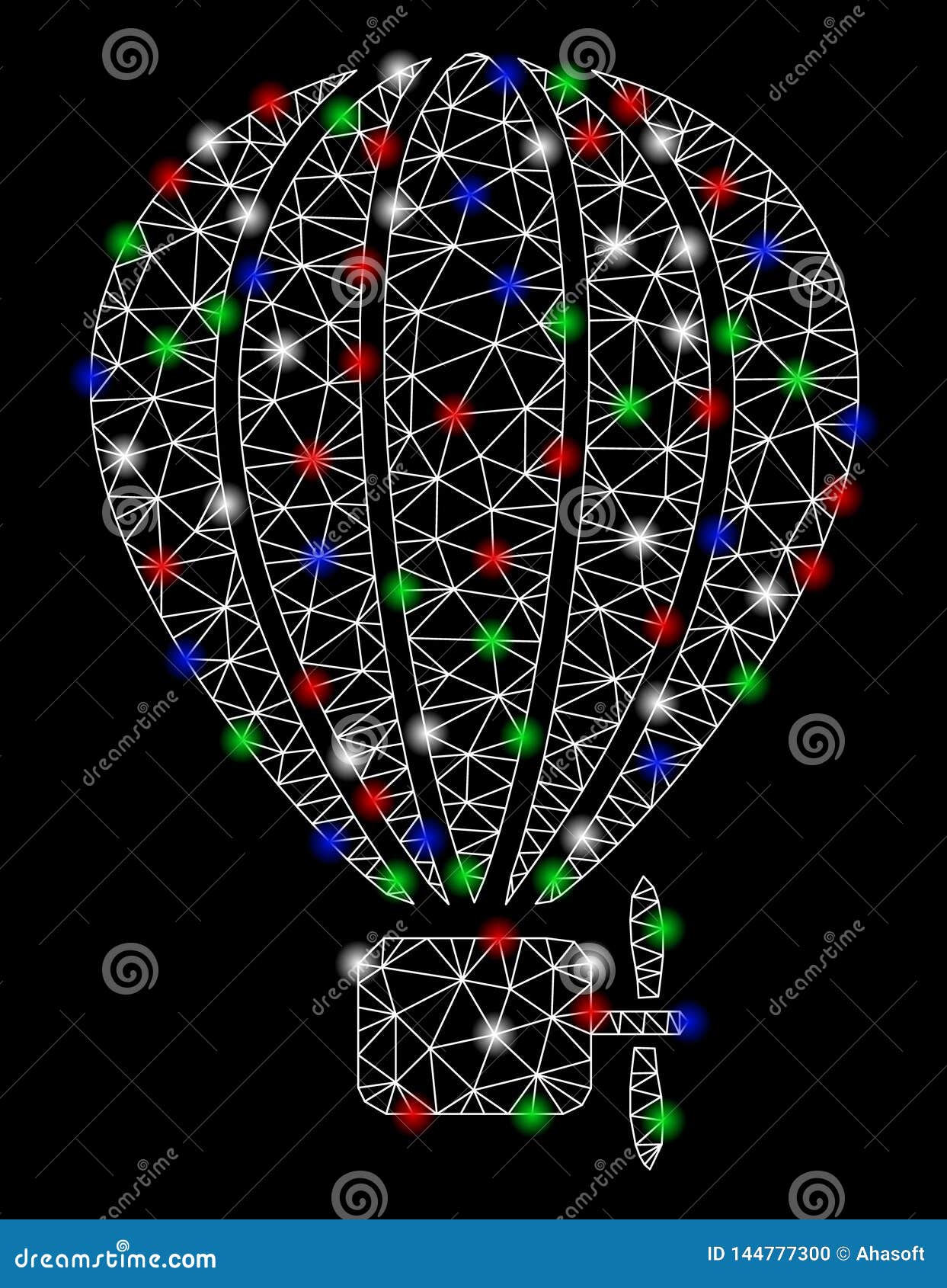 Bright Mesh Network Air Balloon with Flash Spots Stock Vector ...