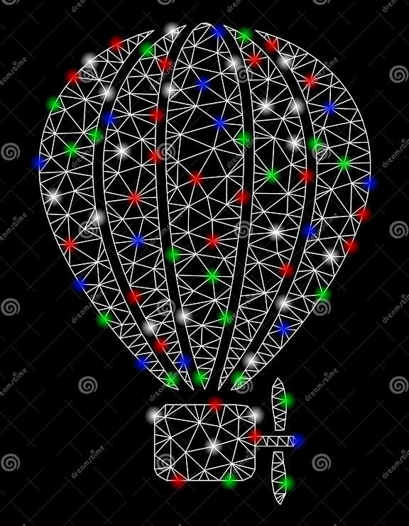 Bright Mesh Network Air Balloon with Flash Spots Stock Vector ...