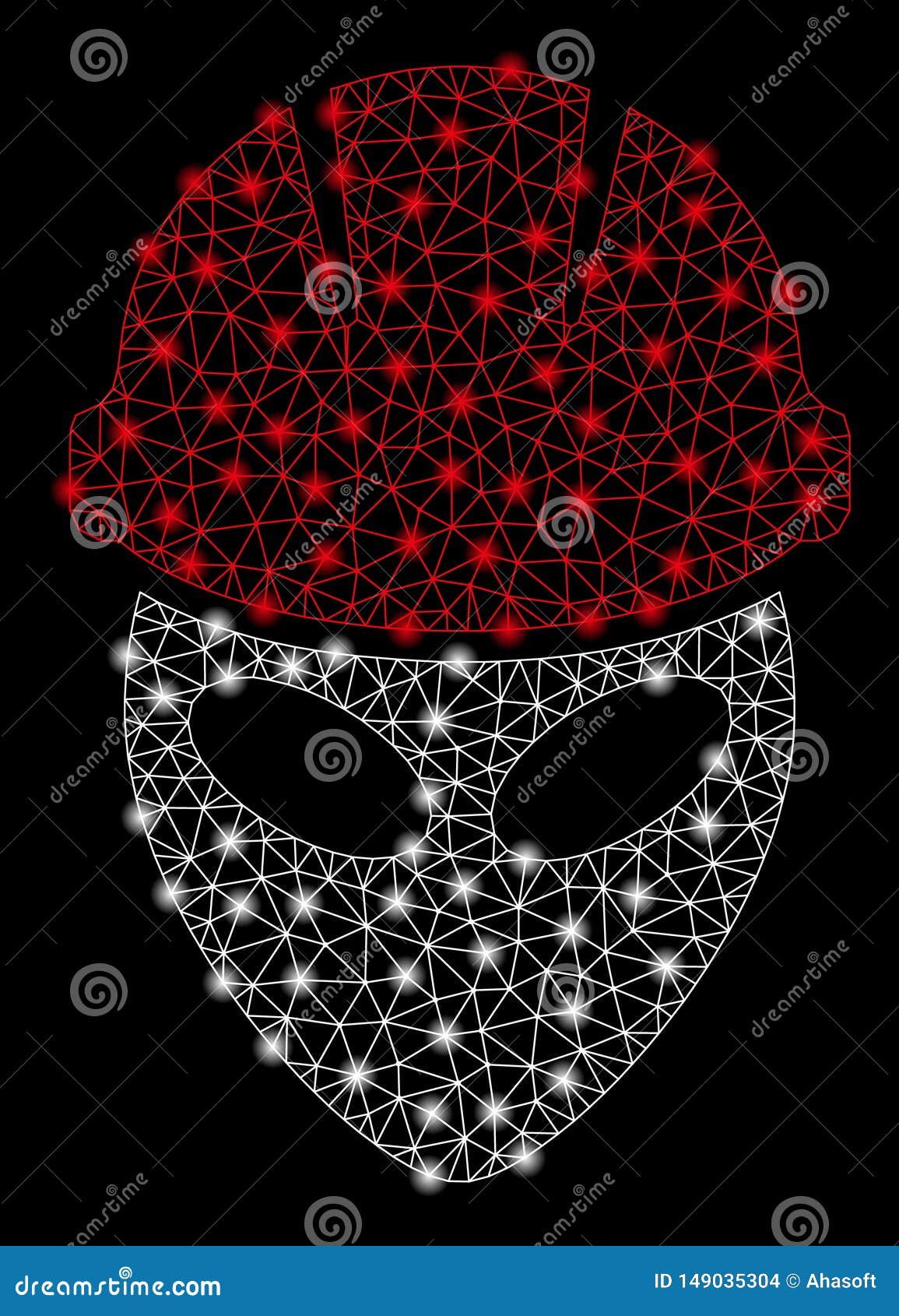 Bright Mesh Network Alien Worker with Flash Spots Stock Vector ...