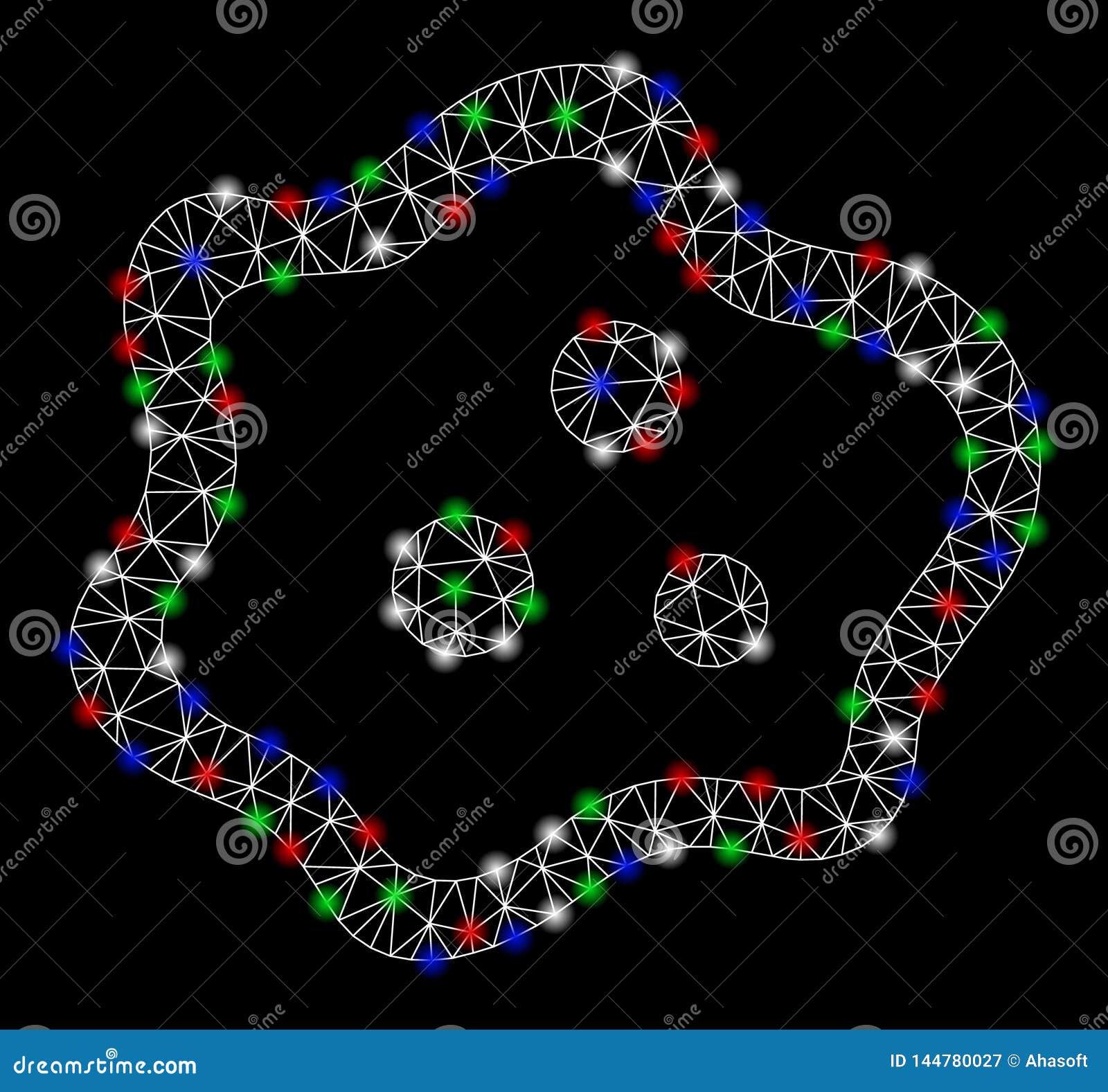 Bright Mesh Network Amoeba with Flare Spots Stock Vector - Illustration ...