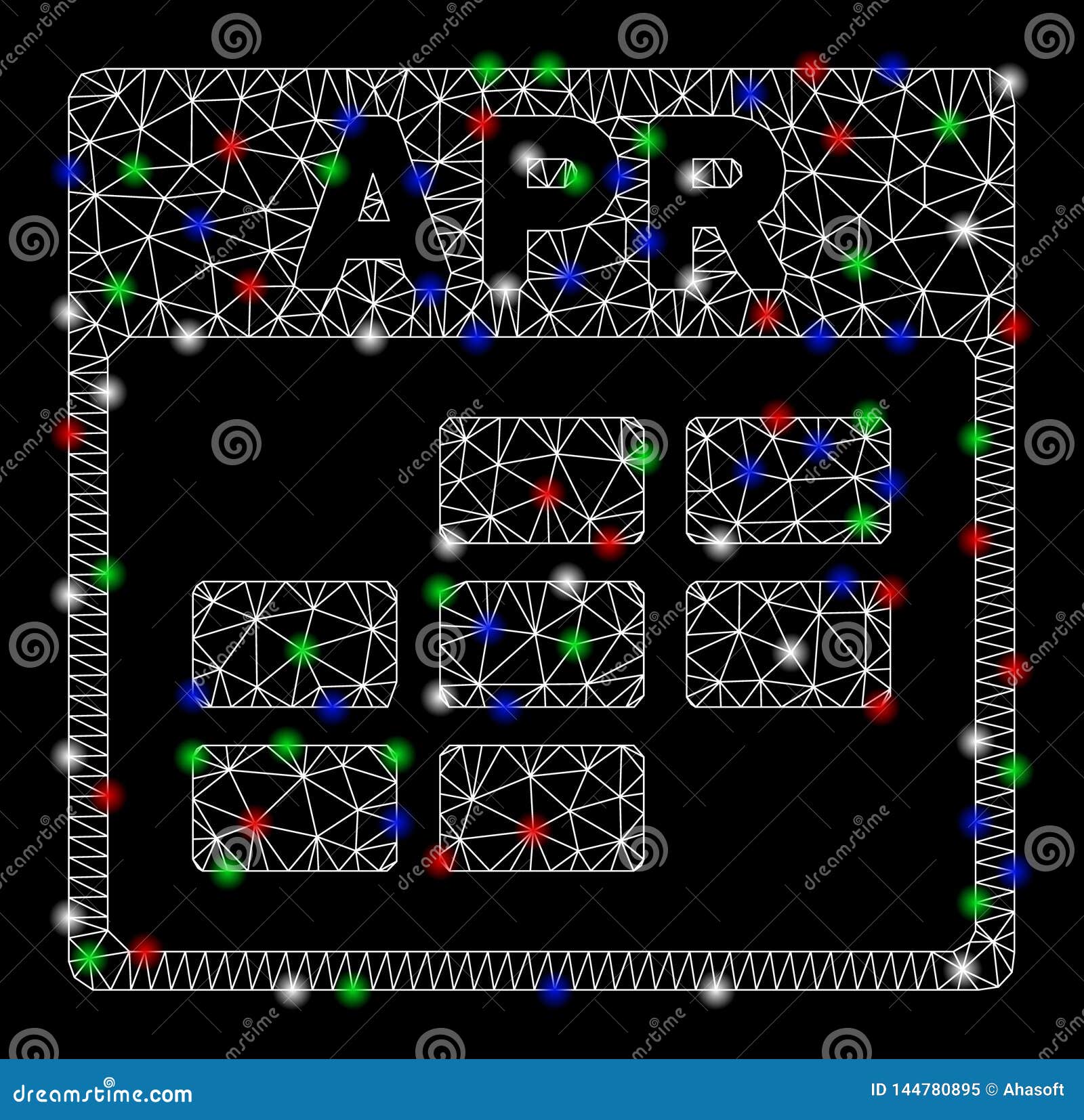 Bright Mesh Network April Calendar Grid with Flash Spots Stock Vector ...