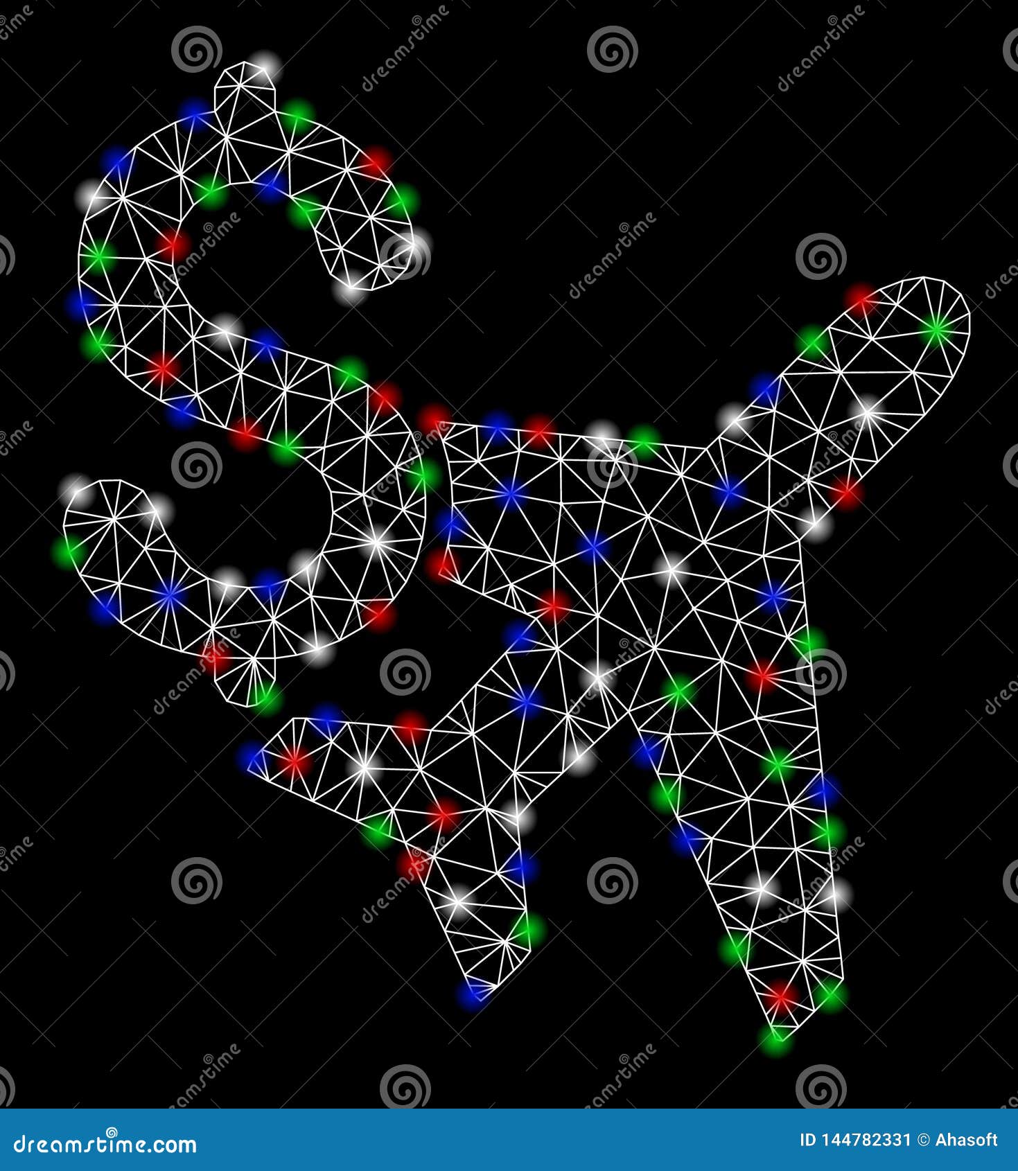Bright Mesh Network Aviation Business with Light Spots Stock Vector ...