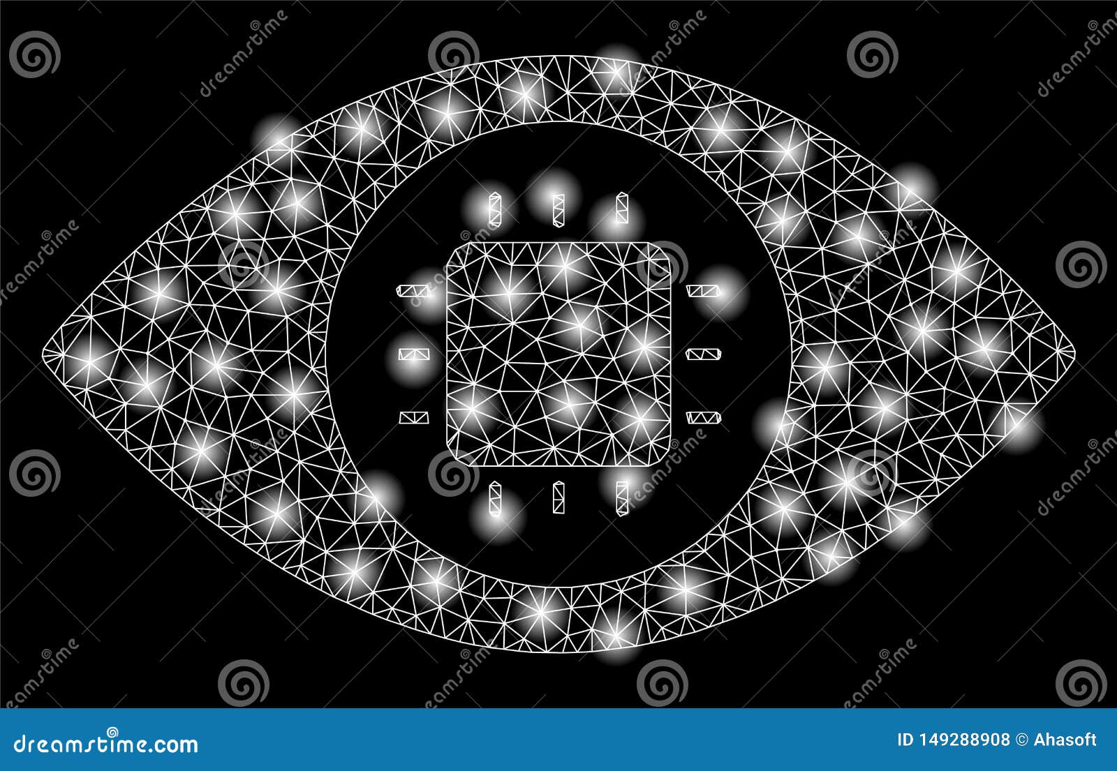 Bright Mesh Network Bionic Eye Circuit with Flash Spots Stock Vector ...