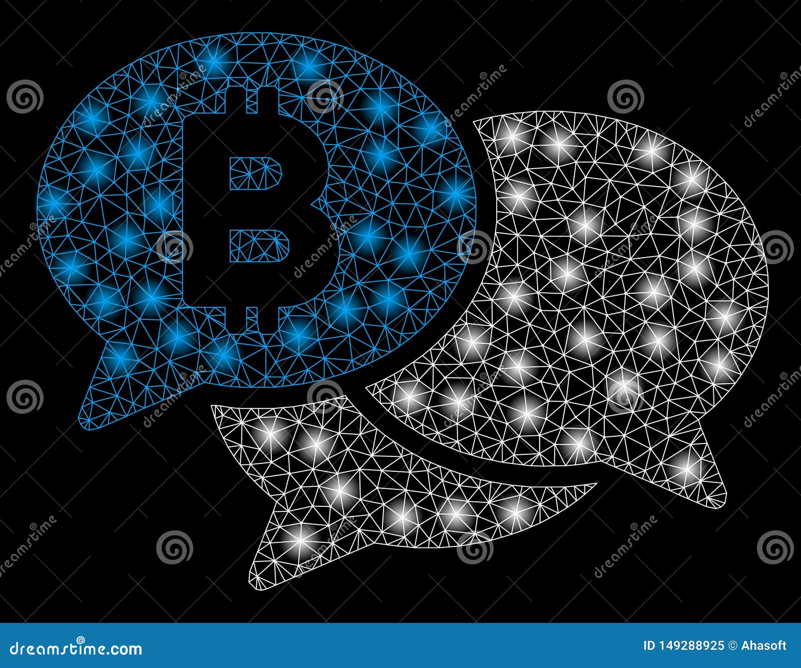 Bright Mesh Network Bitcoin Webinar Messages with Light Spots Stock ...