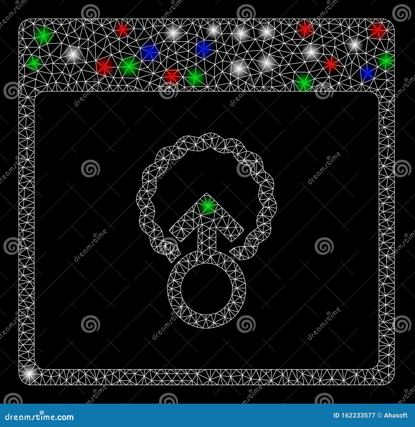 Bright Mesh Network Cell Penetration Calendar Page With Flash Spots