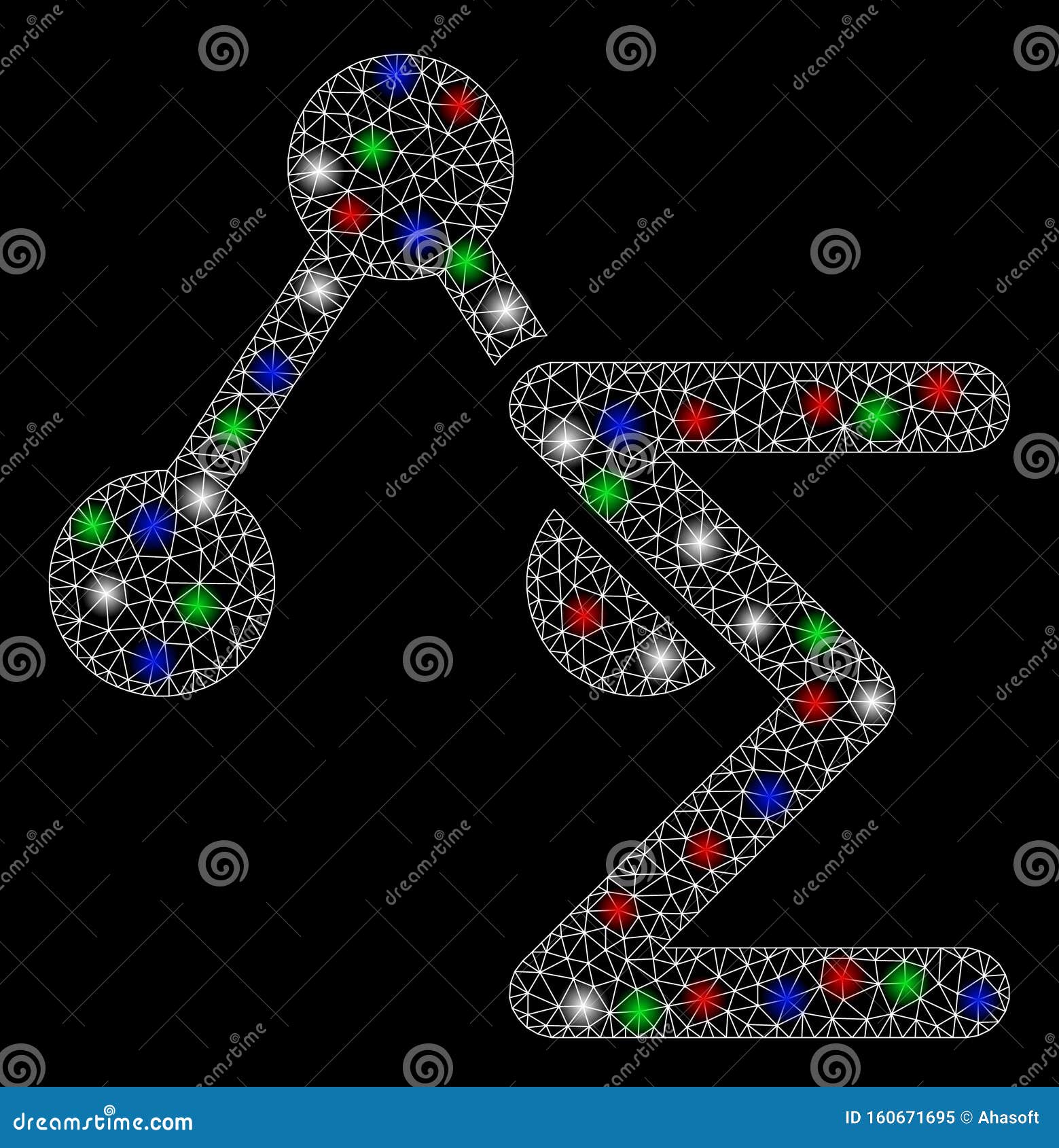 Bright Mesh Network Chemical Formula with Flare Spots Stock Vector ...