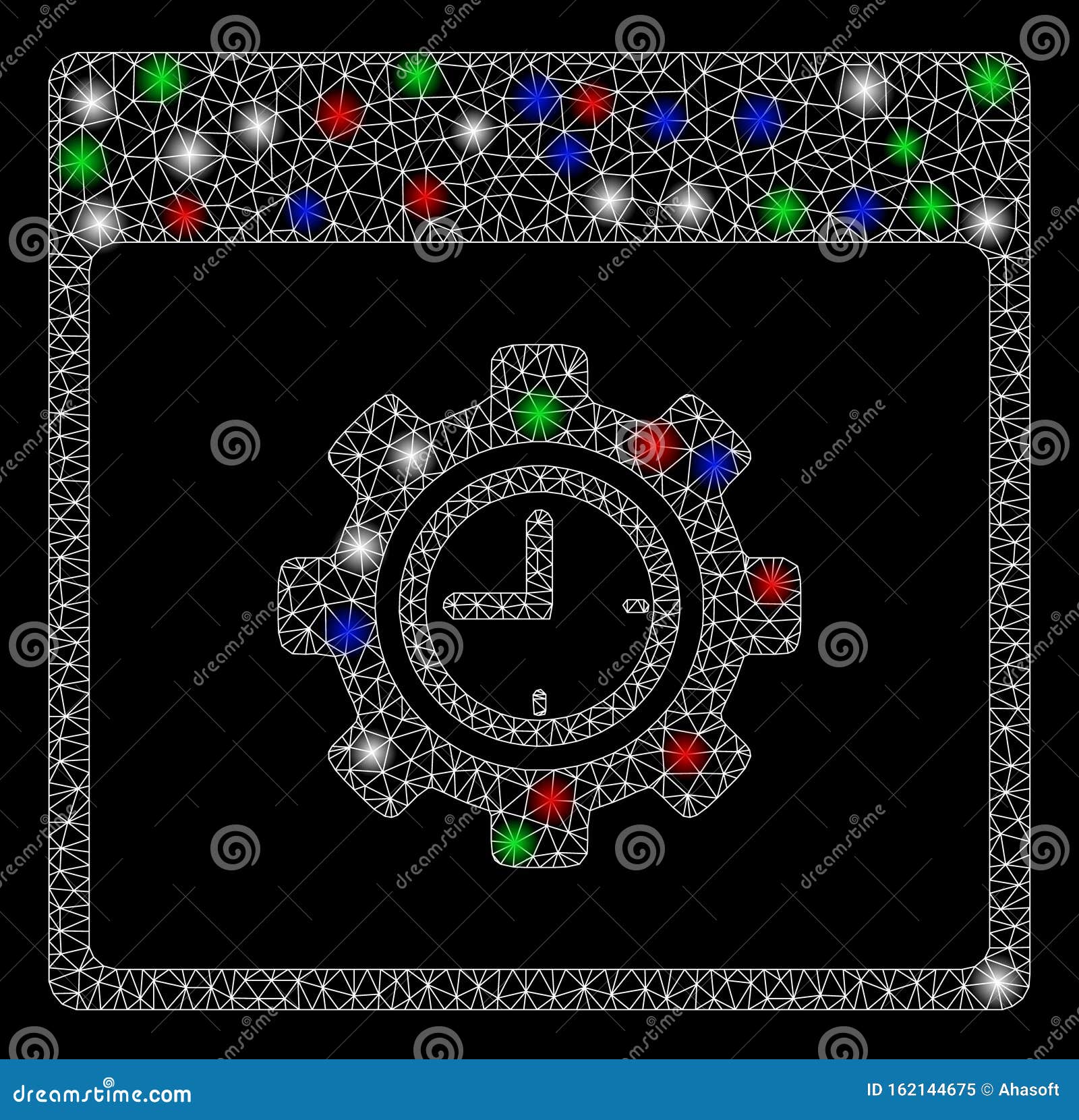 Bright Mesh Network Clock Configuration Gear Calendar Page with Flash ...