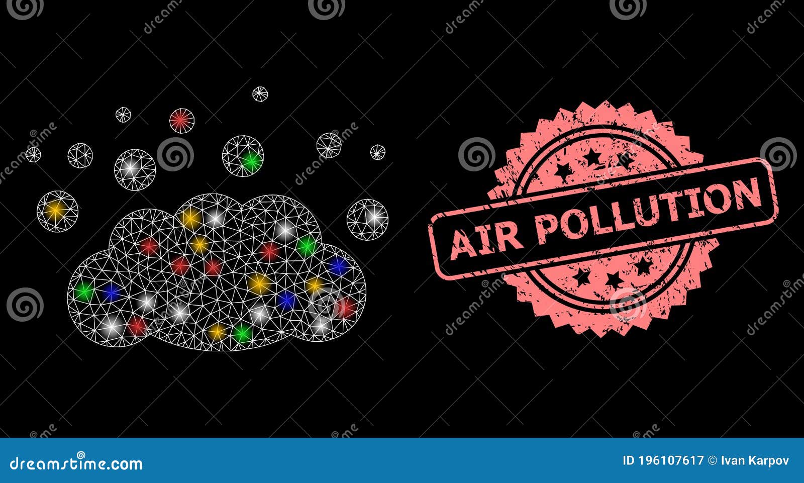 Rubber Air Pollution Stamp and Mesh Cloud Emission with Light Spots ...