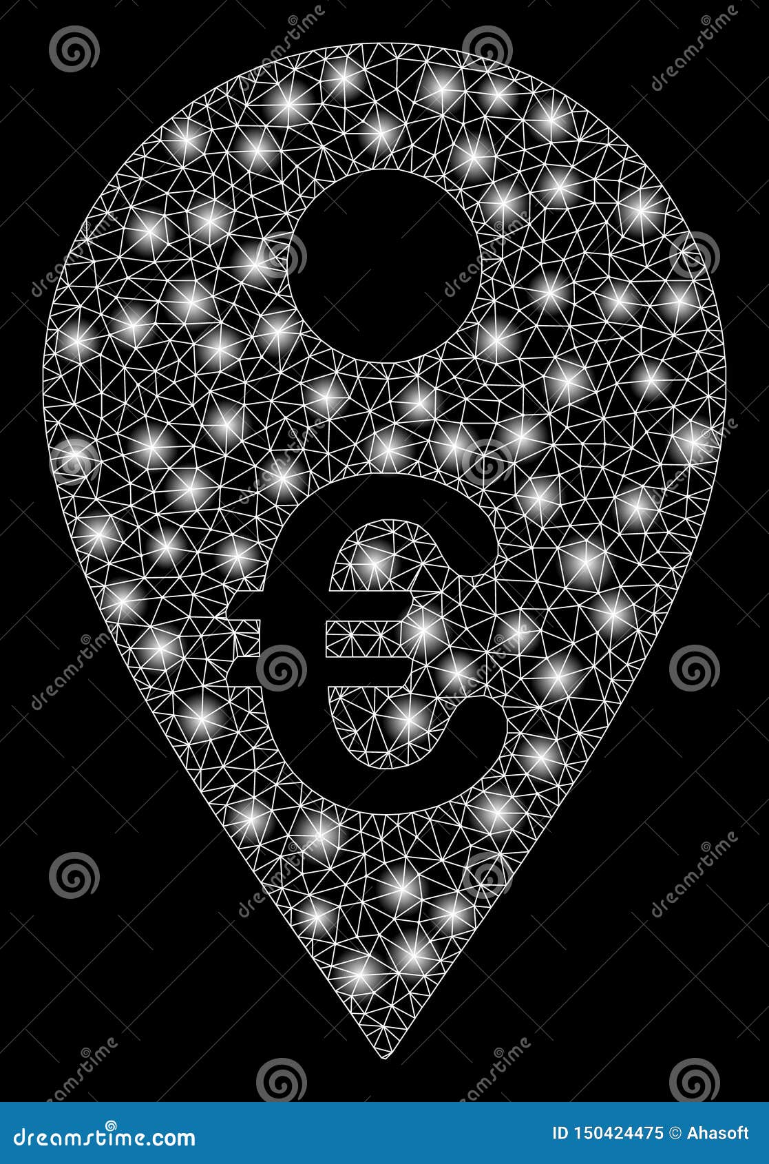 Bright Mesh Network Euro Map Marker with Flash Spots Stock Vector ... Bright Mesh Network Euro Map Marker with Flash Spots Stock Vector ...