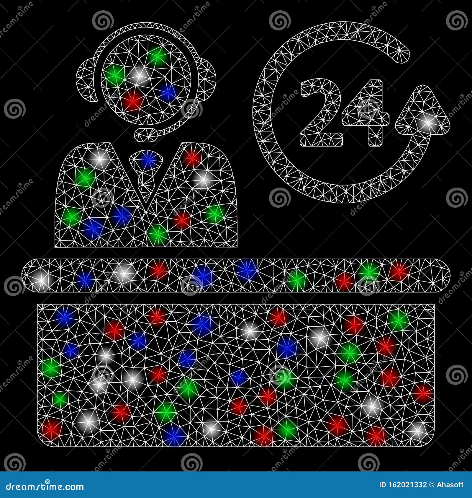 Bright Mesh Network Everytime Support Desk with Light Spots Stock ...