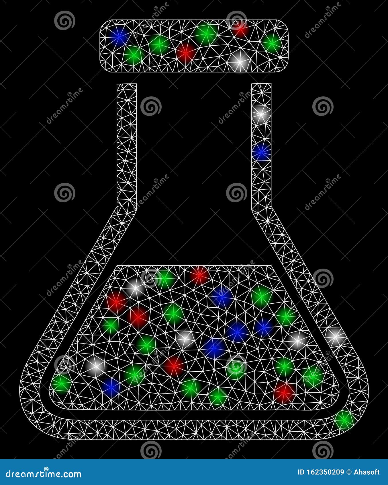 Bright Mesh Network Flask with Flare Spots Stock Illustration ...