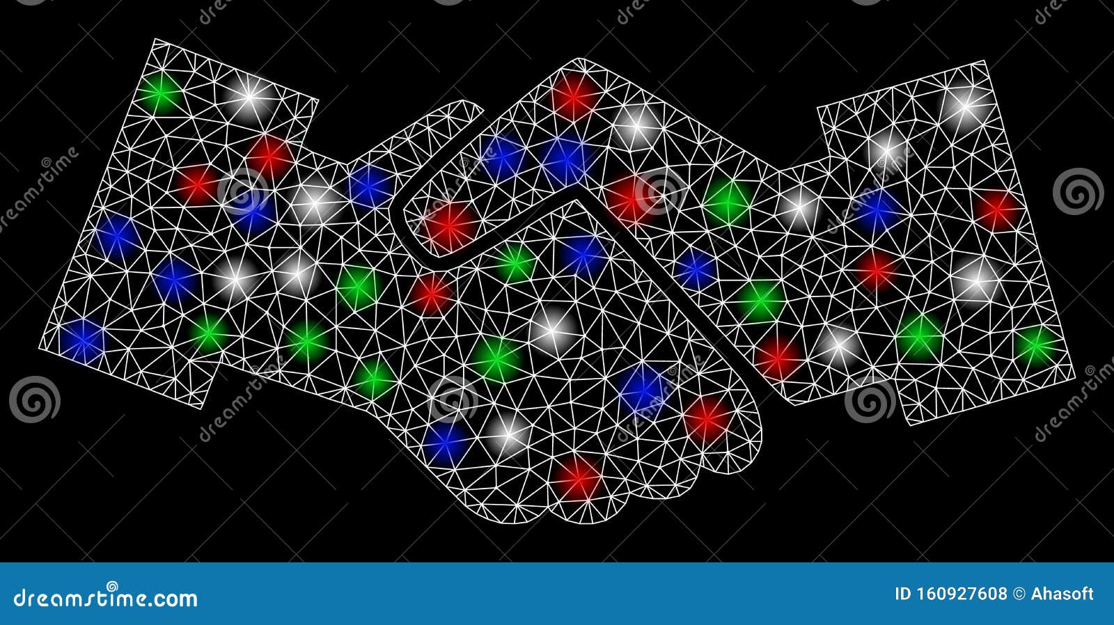 Bright Mesh Network Handshake with Light Spots Stock Vector ... Bright Mesh Network Handshake with Light Spots Stock Vector ...