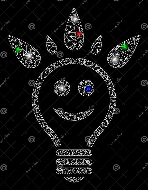 Bright Mesh Network Happy Light Bulb with Flash Spots Stock ...